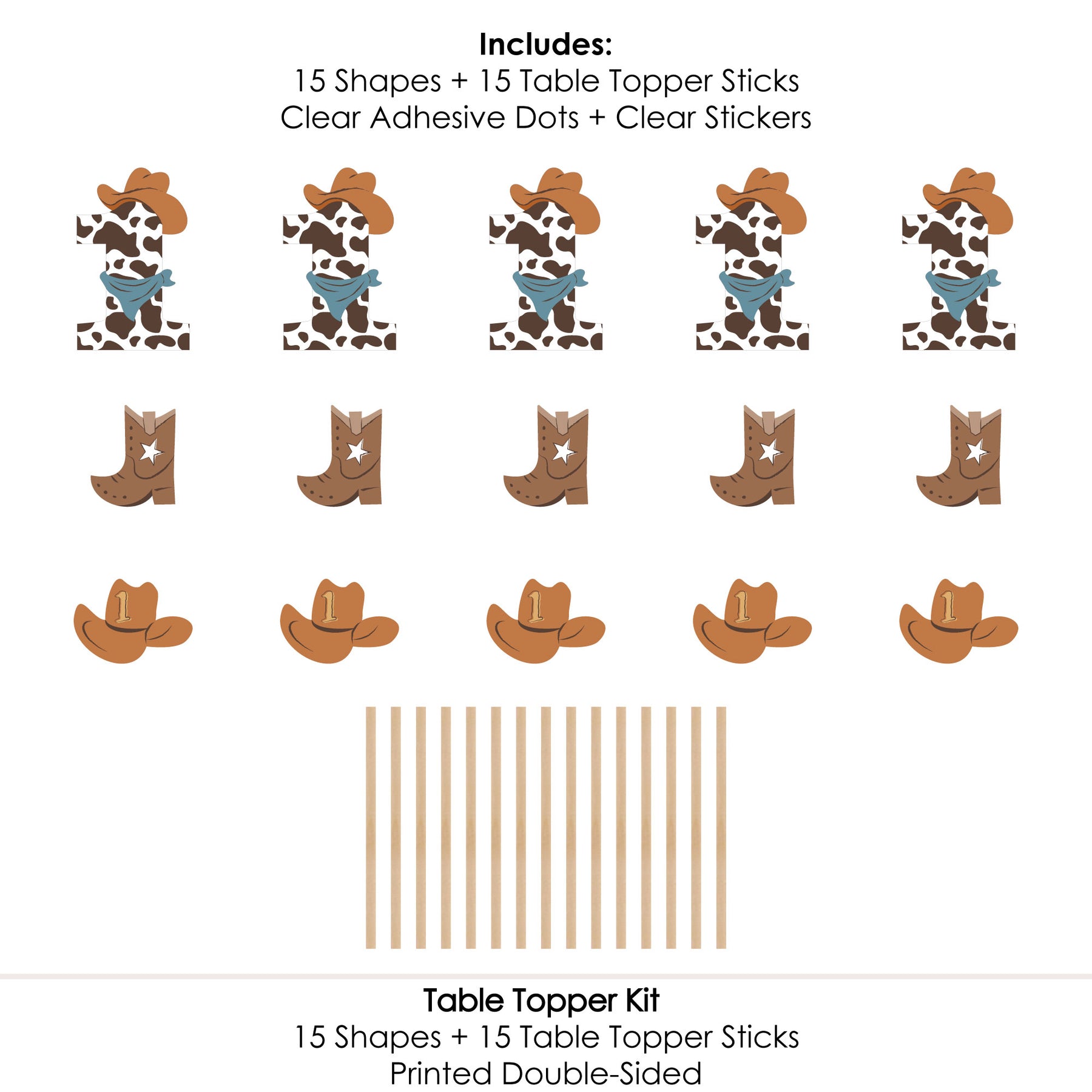 My First Rodeo - Little Cowboy 1st Birthday Party Centerpiece Sticks ...