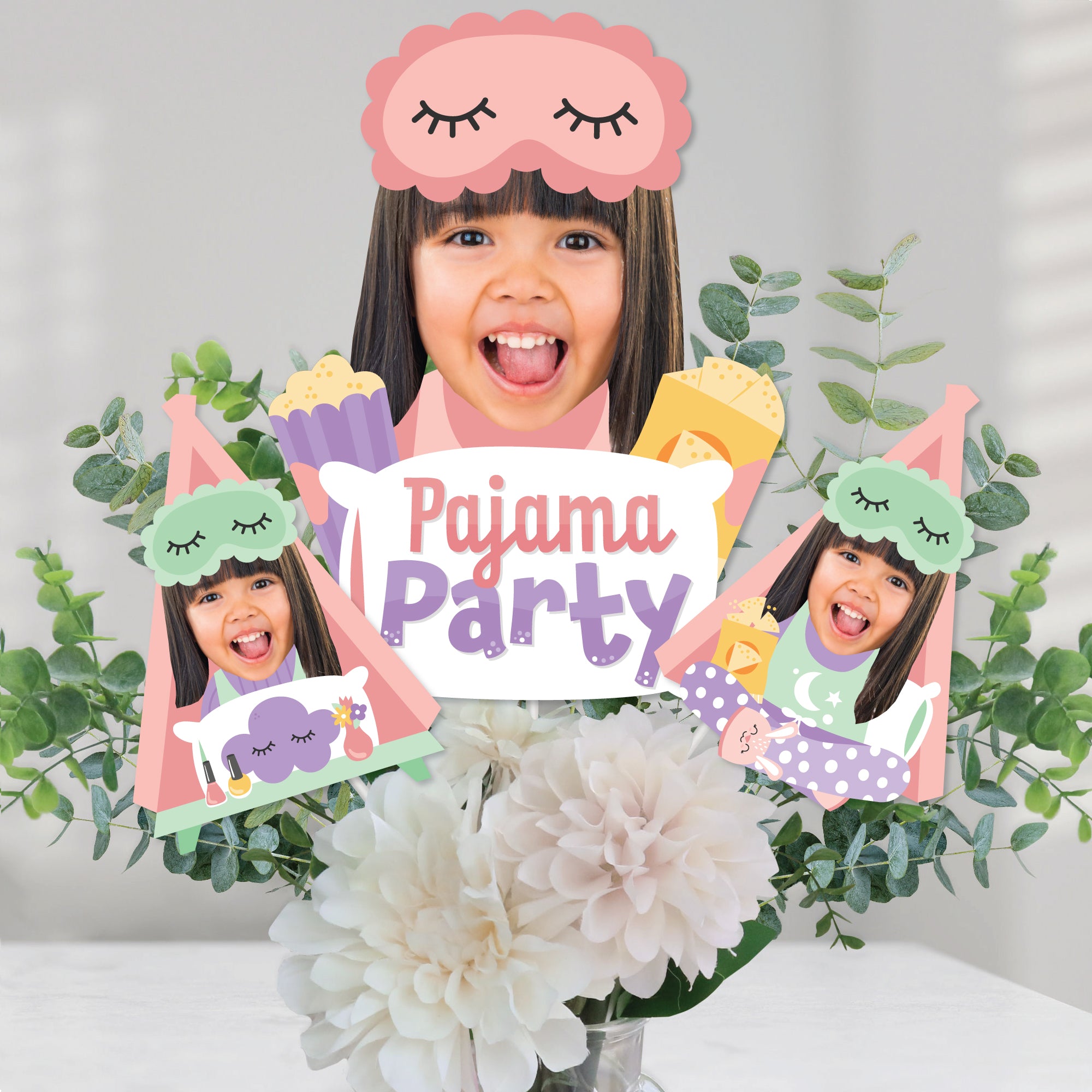 Custom Photo Pajama Slumber Party - Girls Sleepover Birthday Party ...
