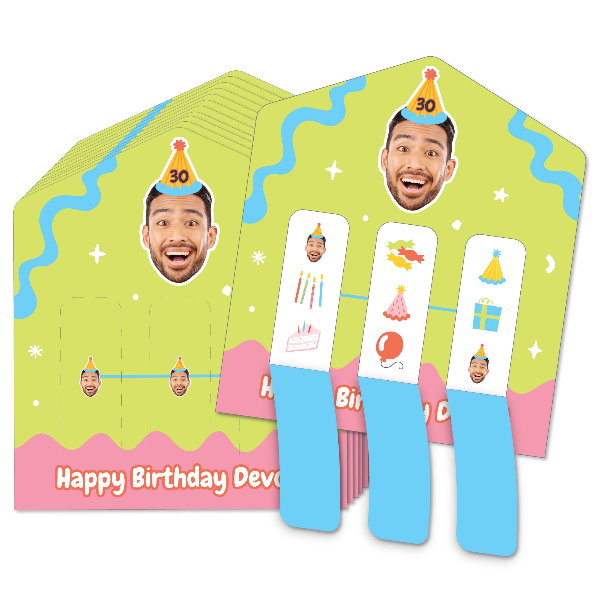 Custom Photo Colorful Birthday Party Game Pull Tabs | BigDotofHappiness ...