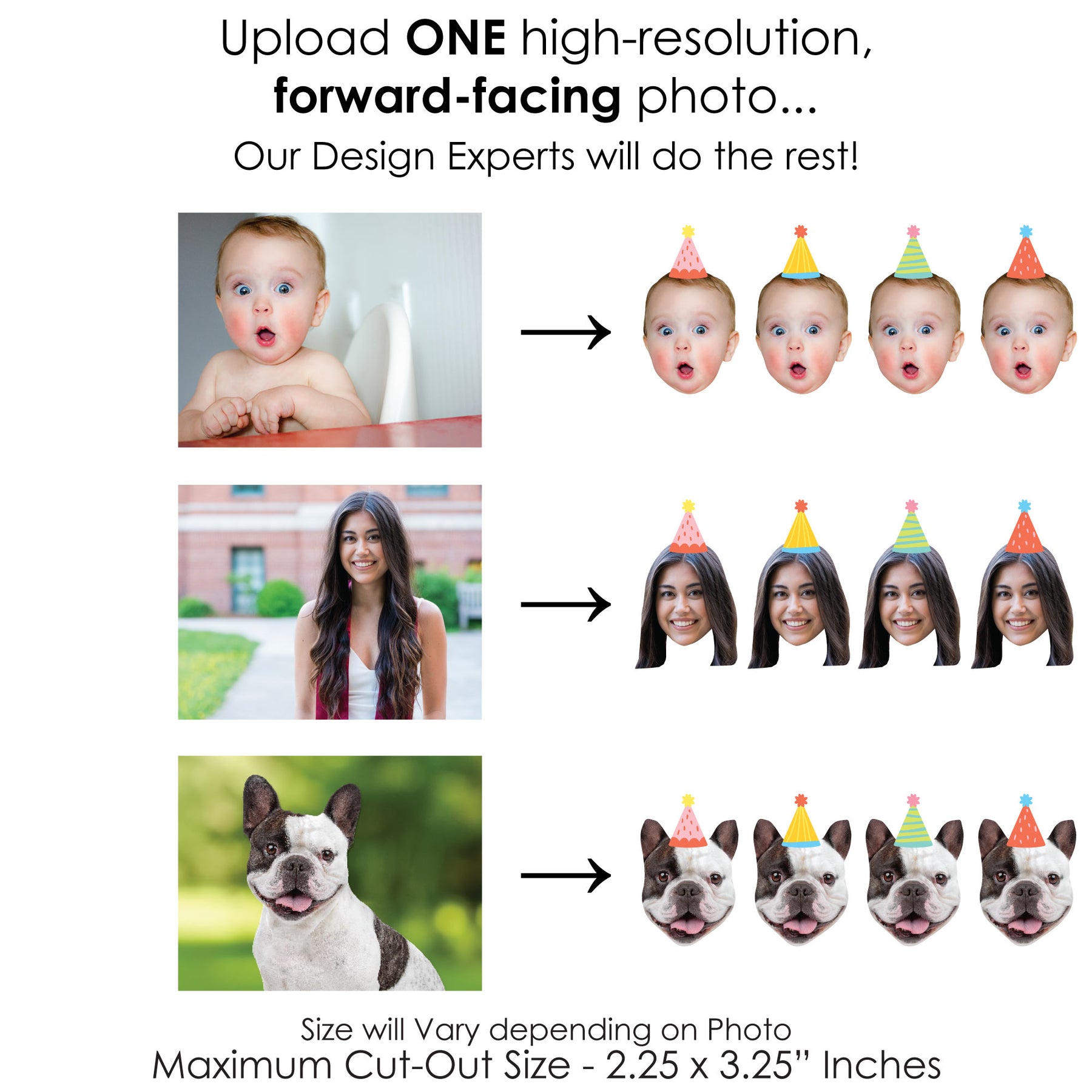 Custom Photo Party Time - Happy Birthday Party DIY Shaped Fun Face Cut ...