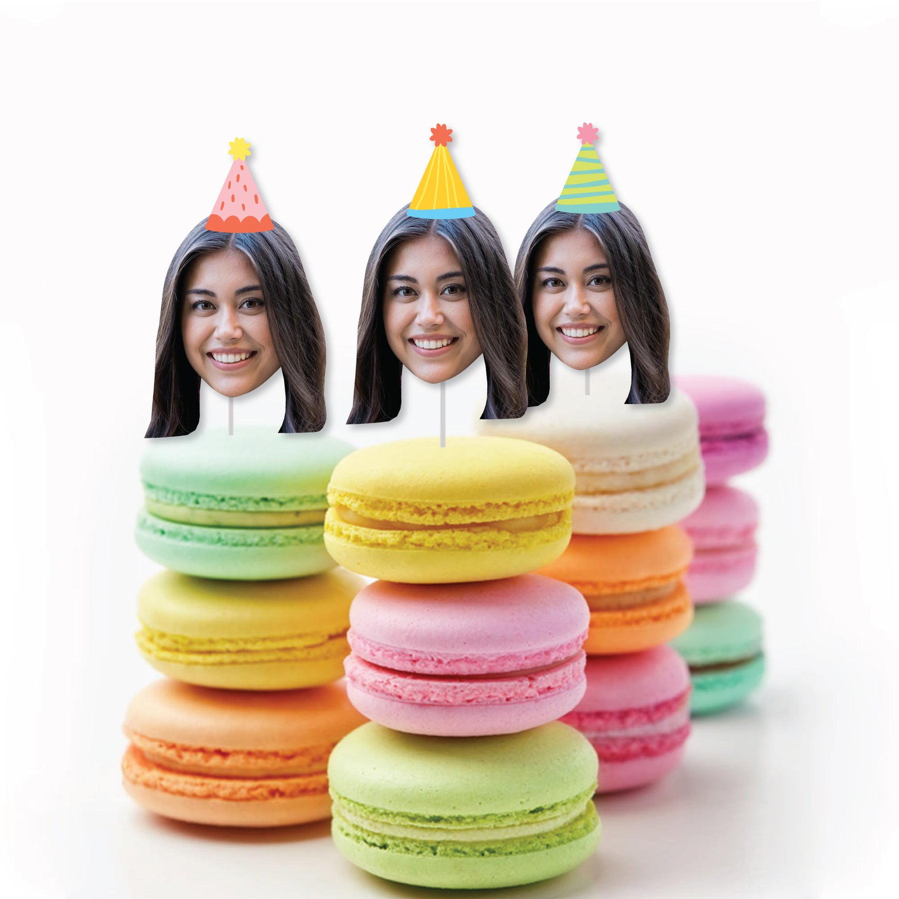 Custom Photo Party Time - Happy Birthday Party DIY Shaped Fun Face Cut ...