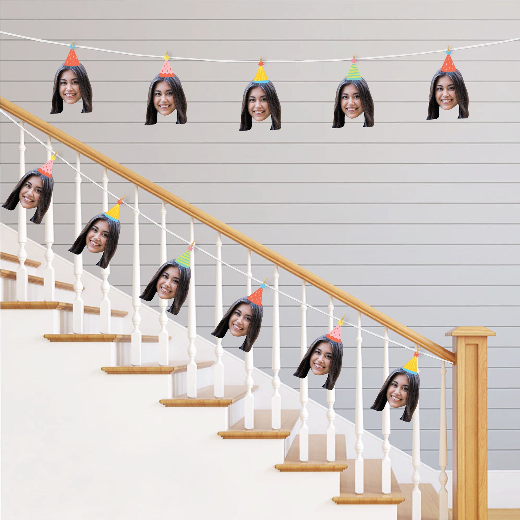 Custom Photo Party Time - Fun Face Decorations DIY Happy Birthday Party ...