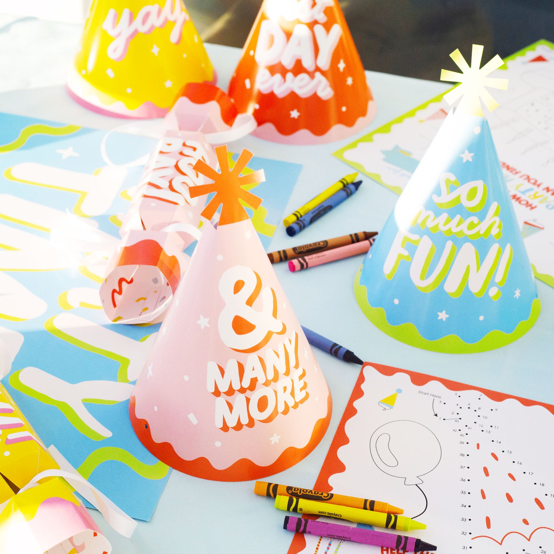 Party Time - Cone Happy Birthday Party Hats for Kids and Adults - Set ...