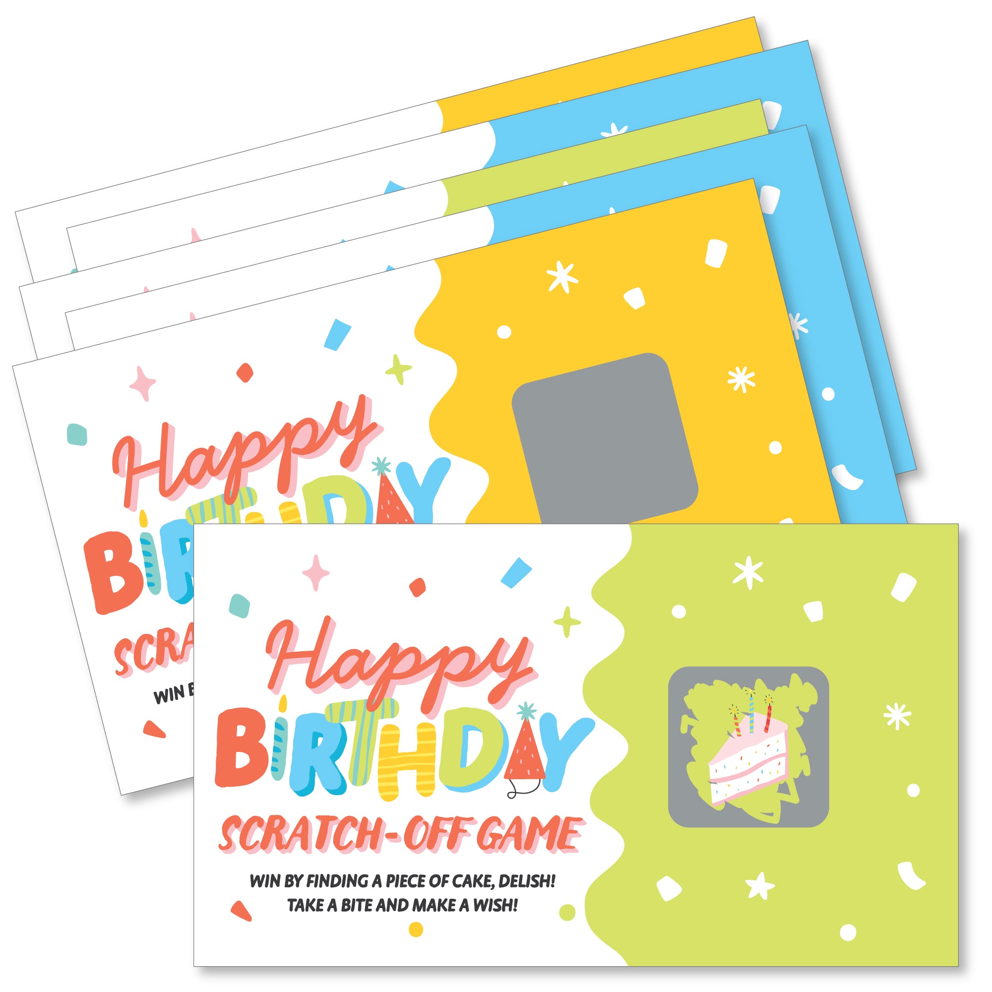 Party Time - Happy Birthday Party Game Scratch Off Cards - 22 Count ...