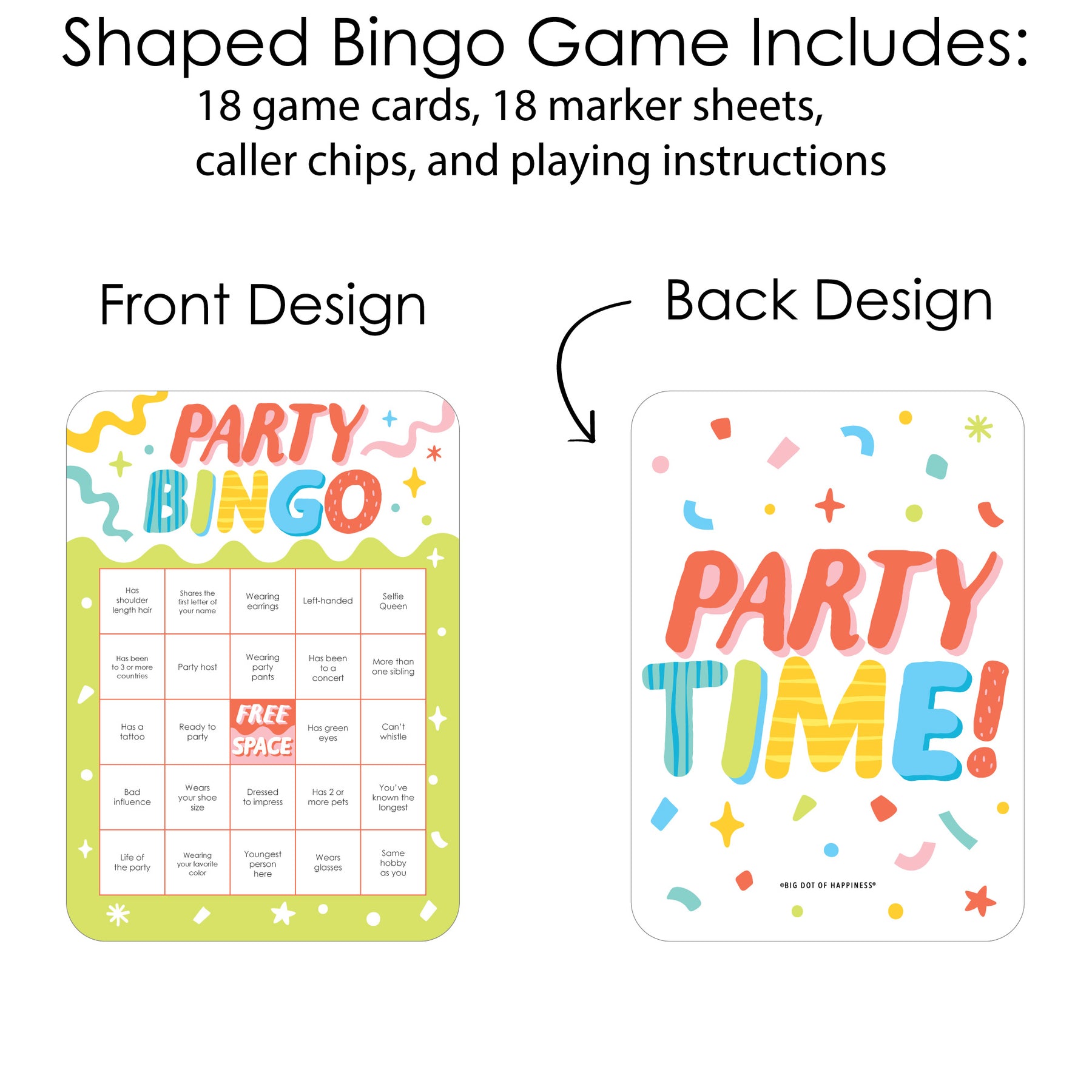 Find the Guest Party Time - Bingo Cards and Markers - Happy Birthday ...