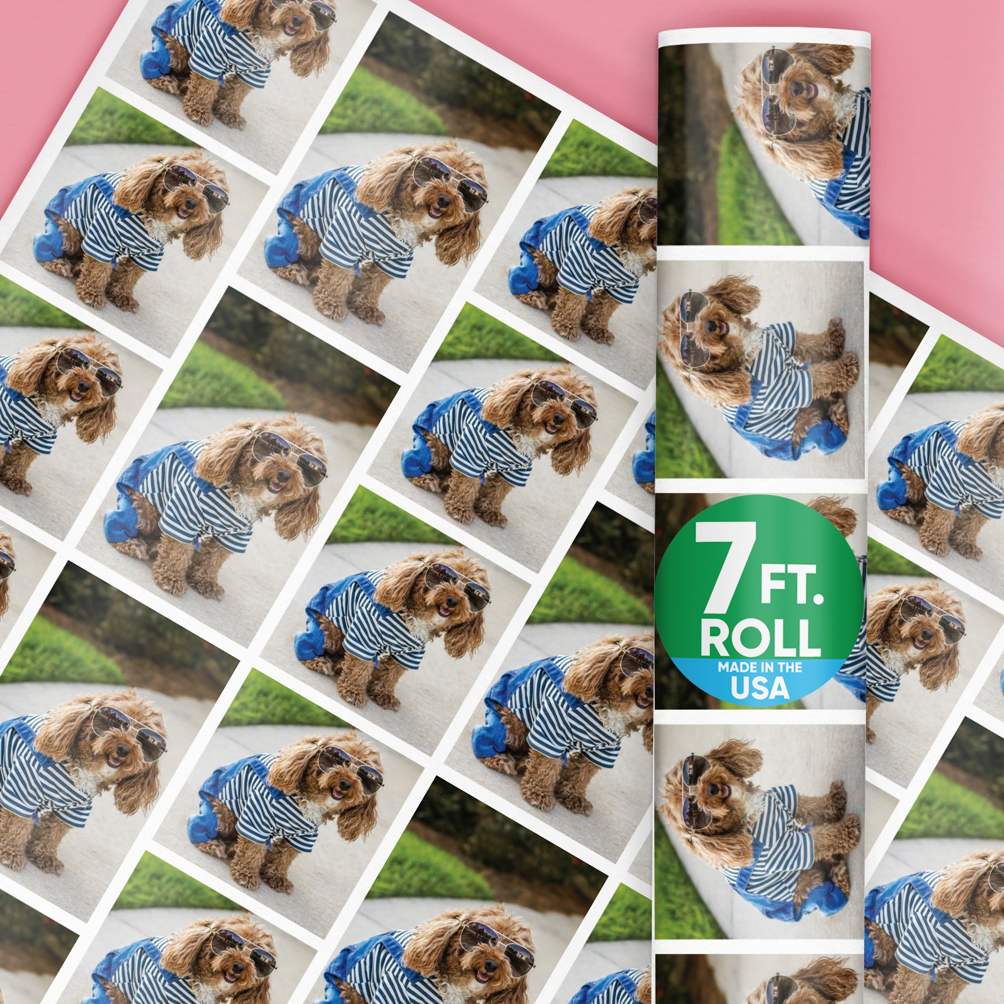 Big Dot of Happiness Personalized Photo Wrapping Paper, Christmas ...