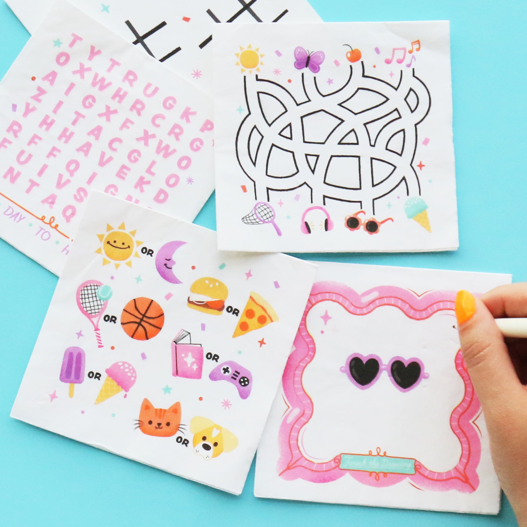 Big Dot of Happiness Girl Birthday Beverage Game Napkins, Pink Birthday ...