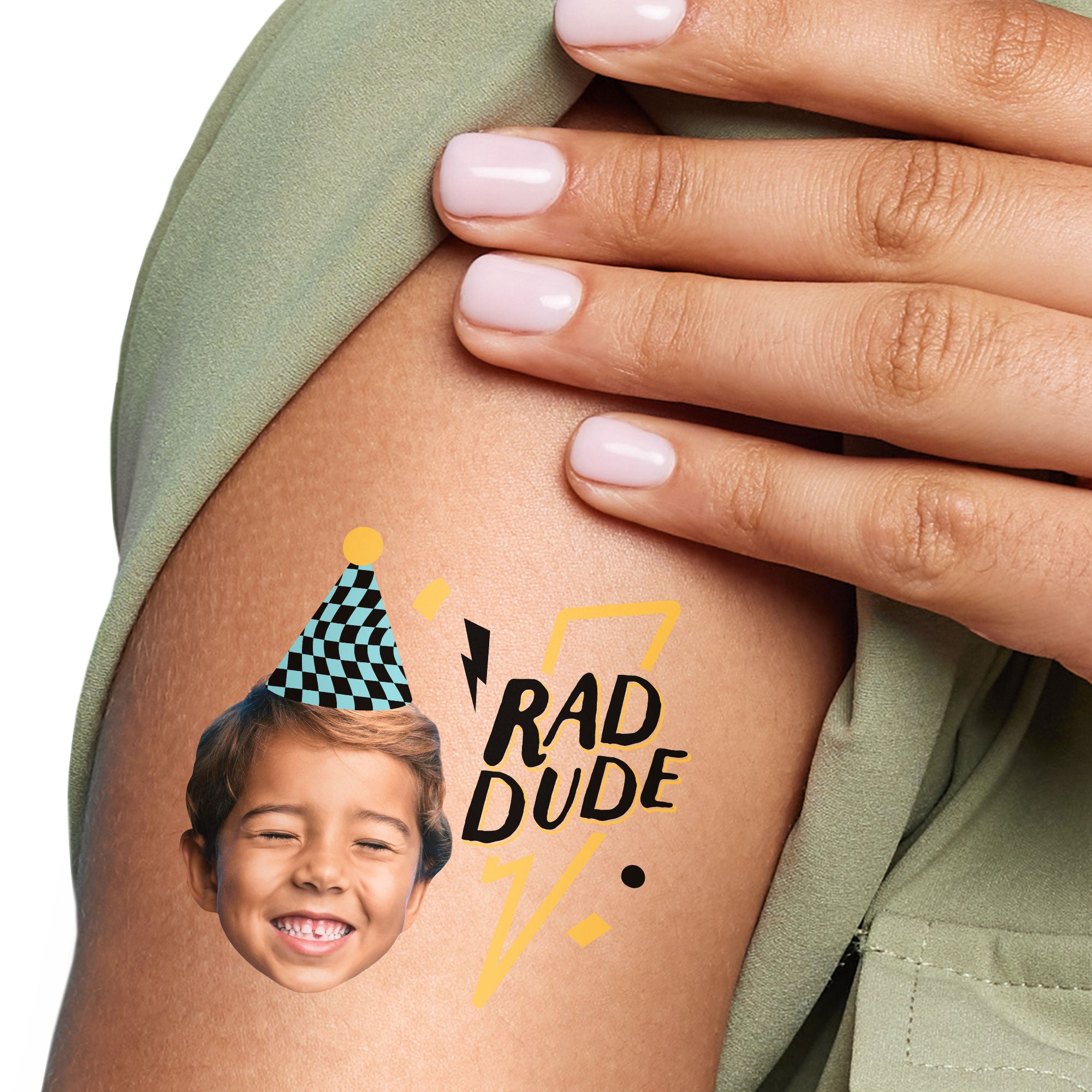 Custom Rad Dude Photo Temporary Tattoos - Boy Birthday Party Favors ...