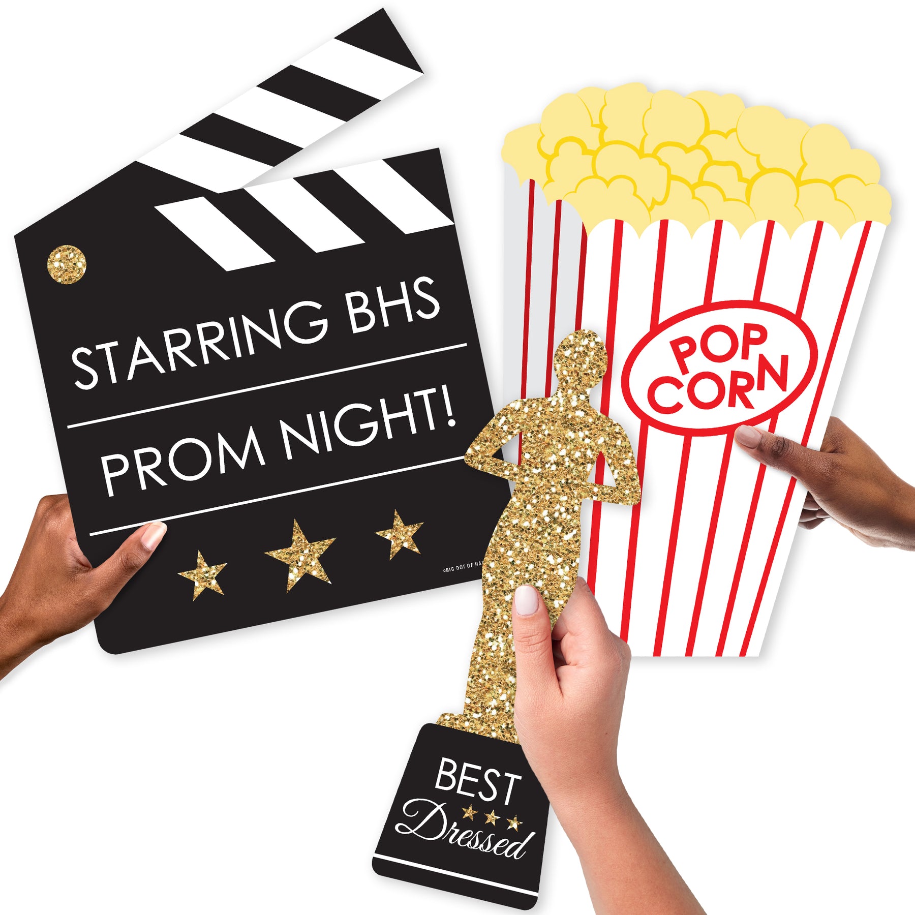 Custom Red Carpet Hollywood - Popcorn, Award, and Clapboard Decorations ...