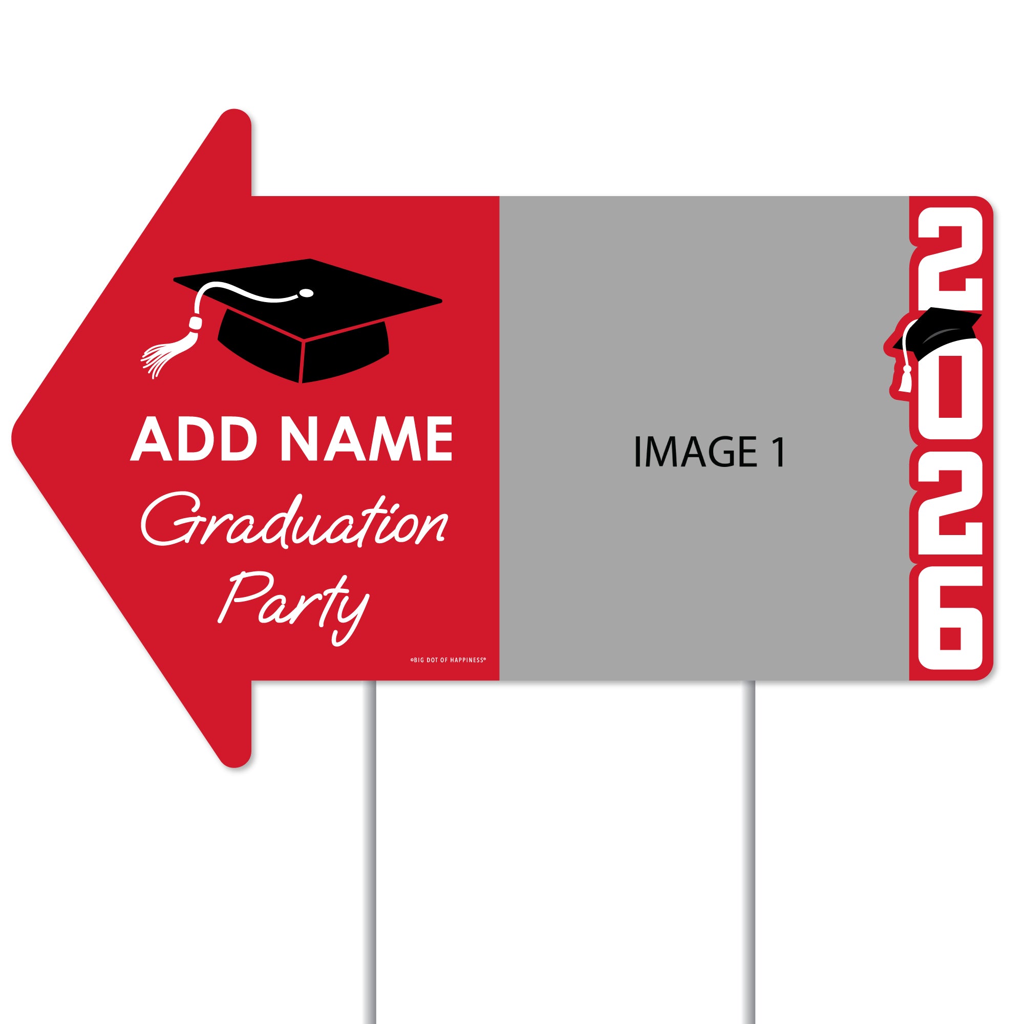 Custom Red Grad Yard Sign Arrows - 1 Ct | BigDotOfHappiness.com – Big ...