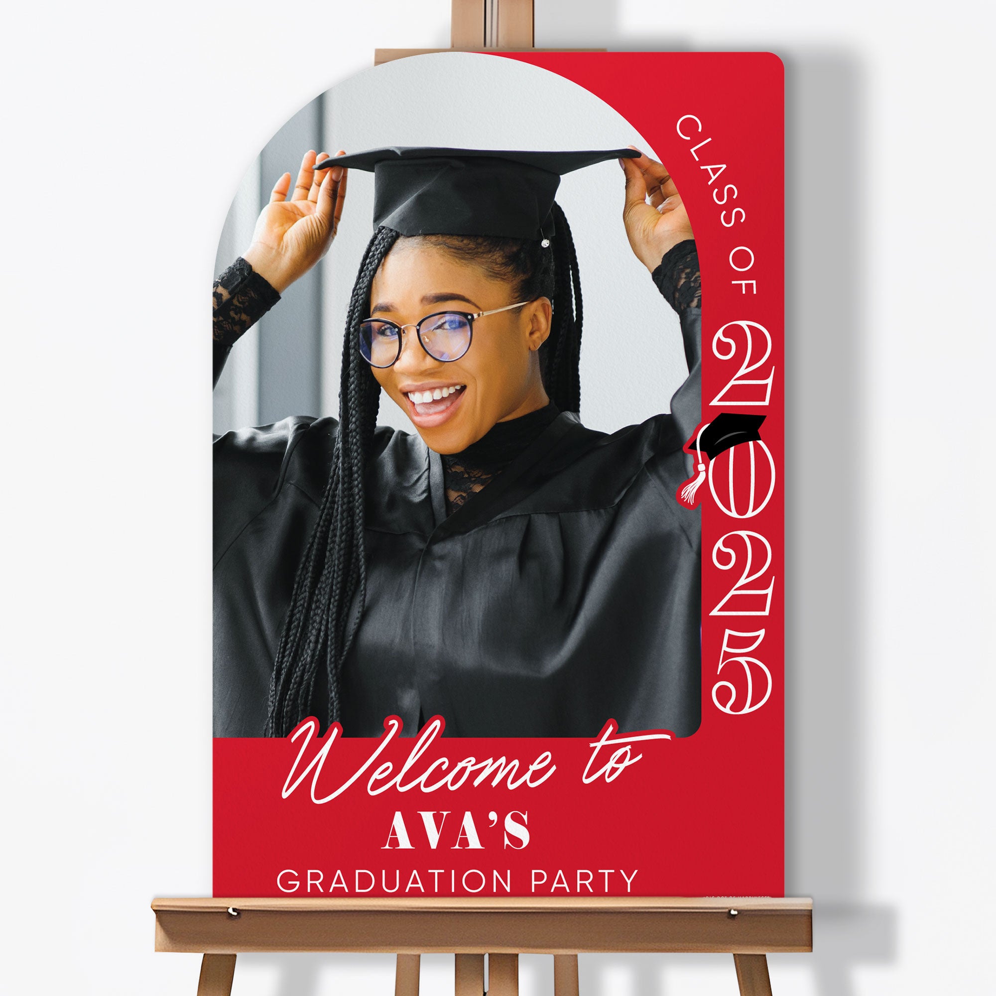 Custom Photo Red Graduation Welcome Sign, Personalized Class of 2025 ...
