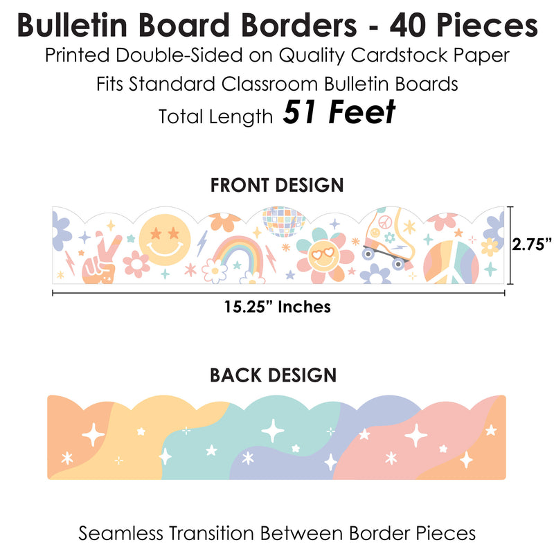 Retro Pastel - Scalloped Classroom Decor - Bulletin Board Borders - 51 ...