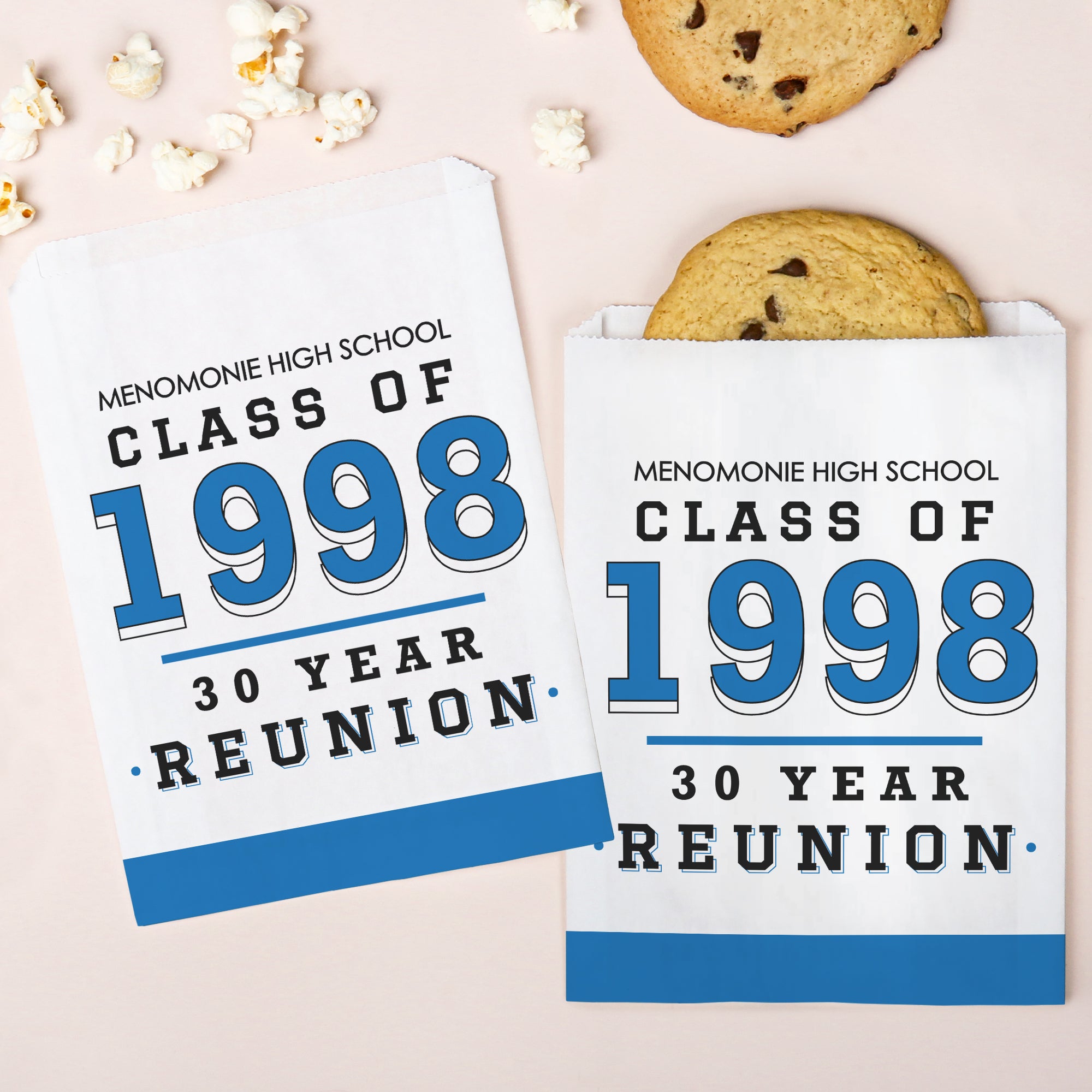 Personalized Class Reunion Paper Treat Bags, Custom Reunited School ...