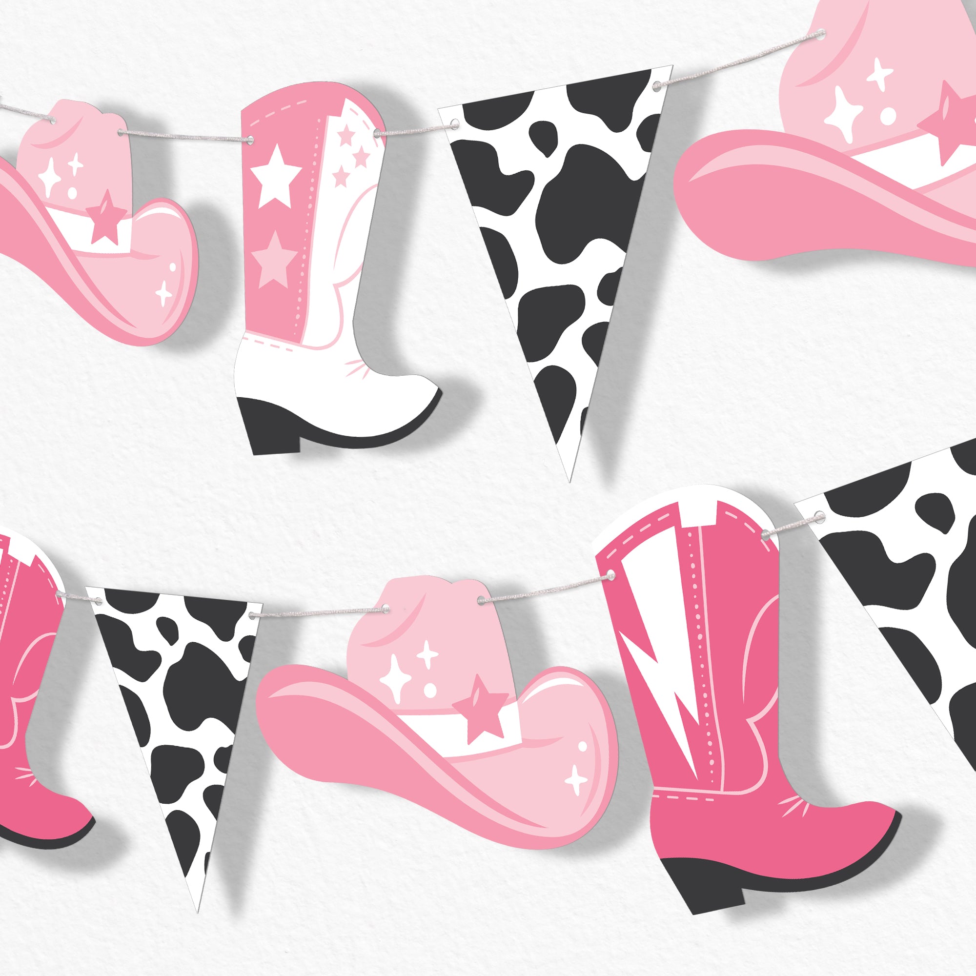 Rodeo Cowgirl Garland Banner Printed Double-sided on Heavy Duty Paper ...