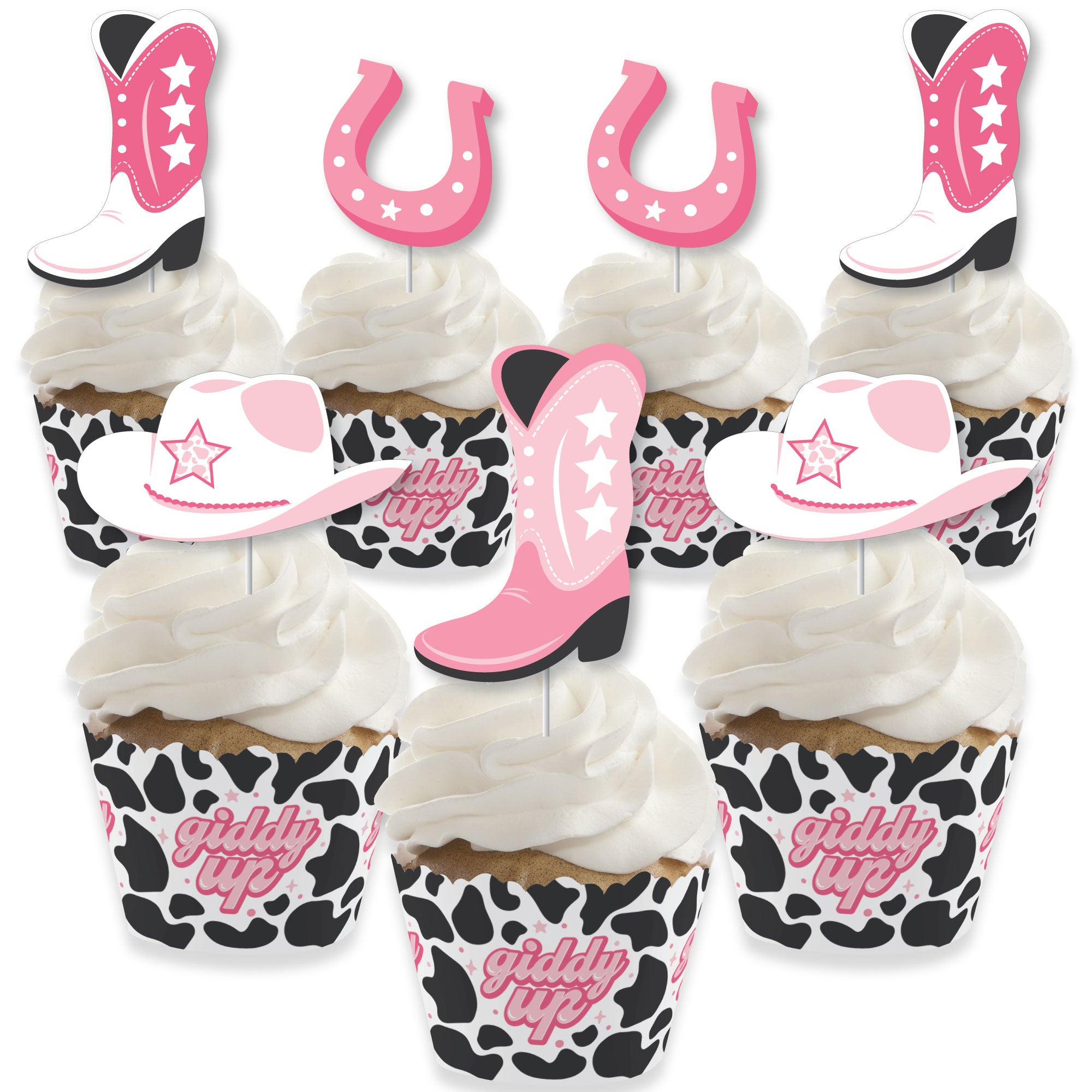 Rodeo Cowgirl - Cupcake Decoration - Pink Western Party Cupcake ...