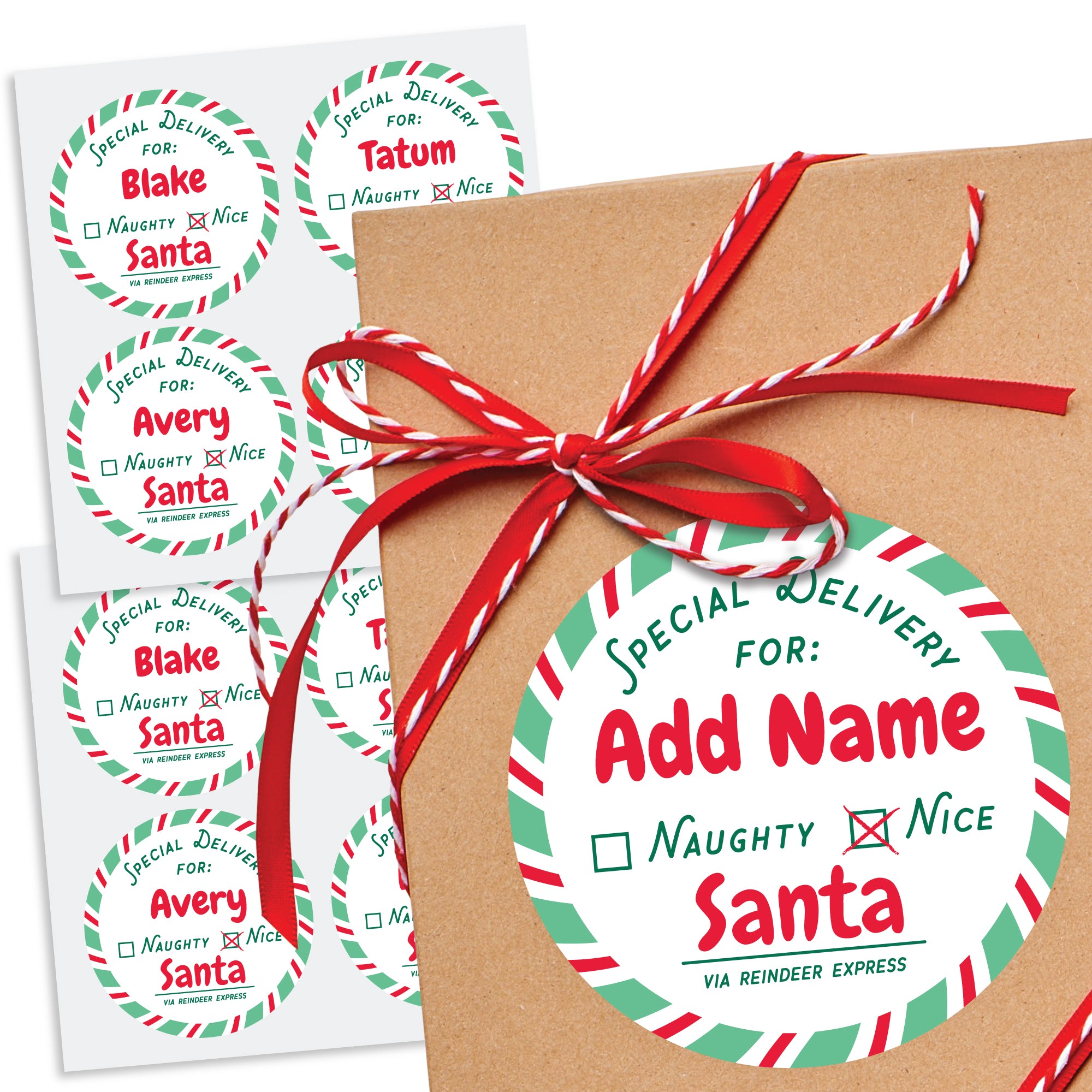 Santa's Special Delivery Custom Name To and From Gift Tag - 32 Stickers ...