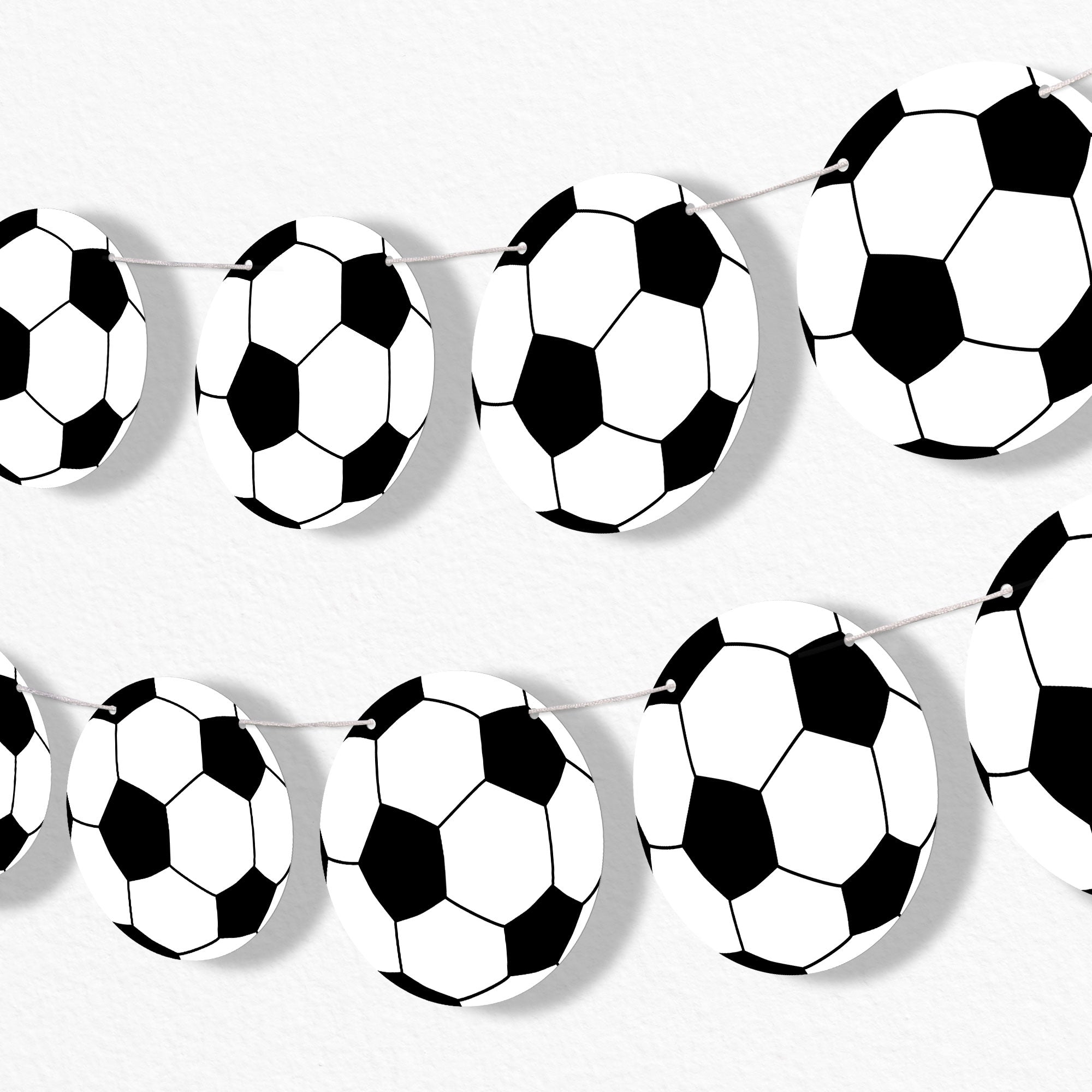 Soccer Garland Banner, Sports Birthday Party Decorations Backdrop, 30 ...