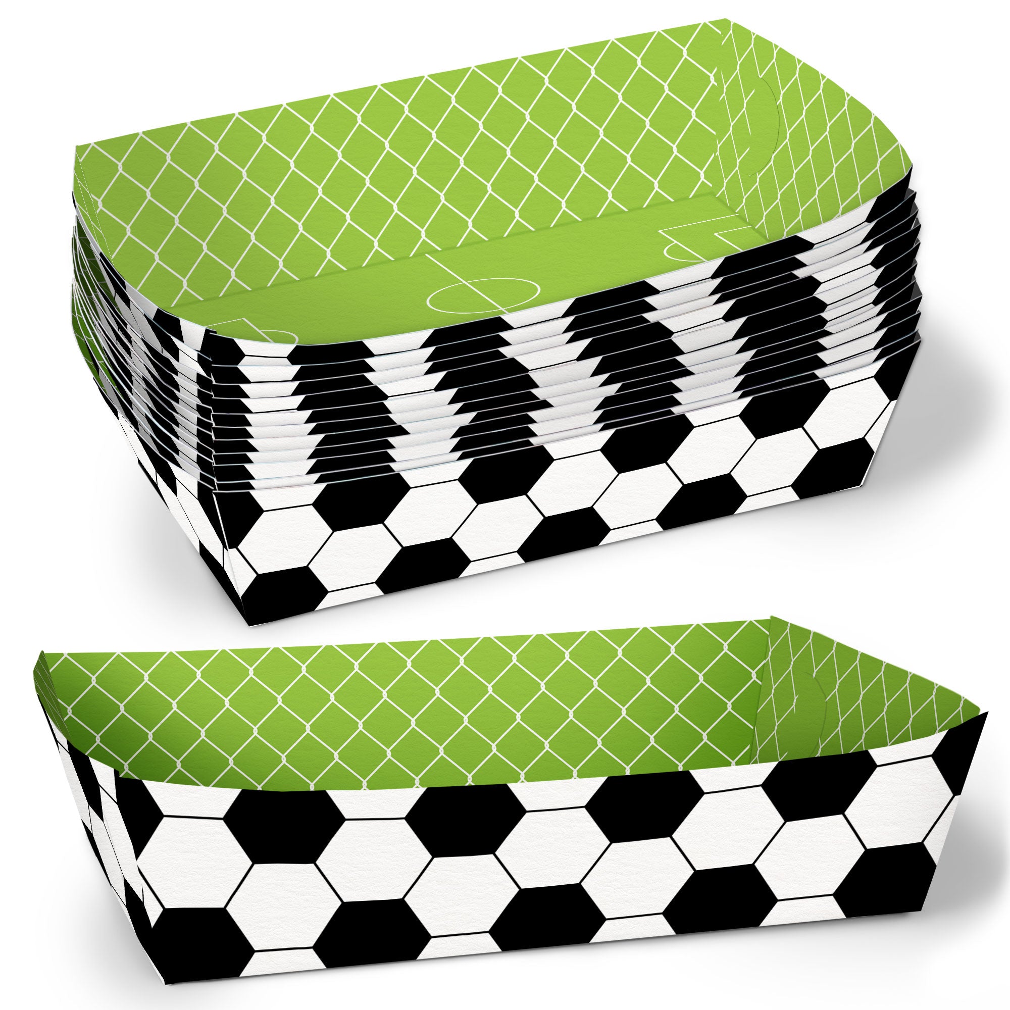Soccer Party Paper Food Trays – 12 Ct Disposable Snack Boats ...