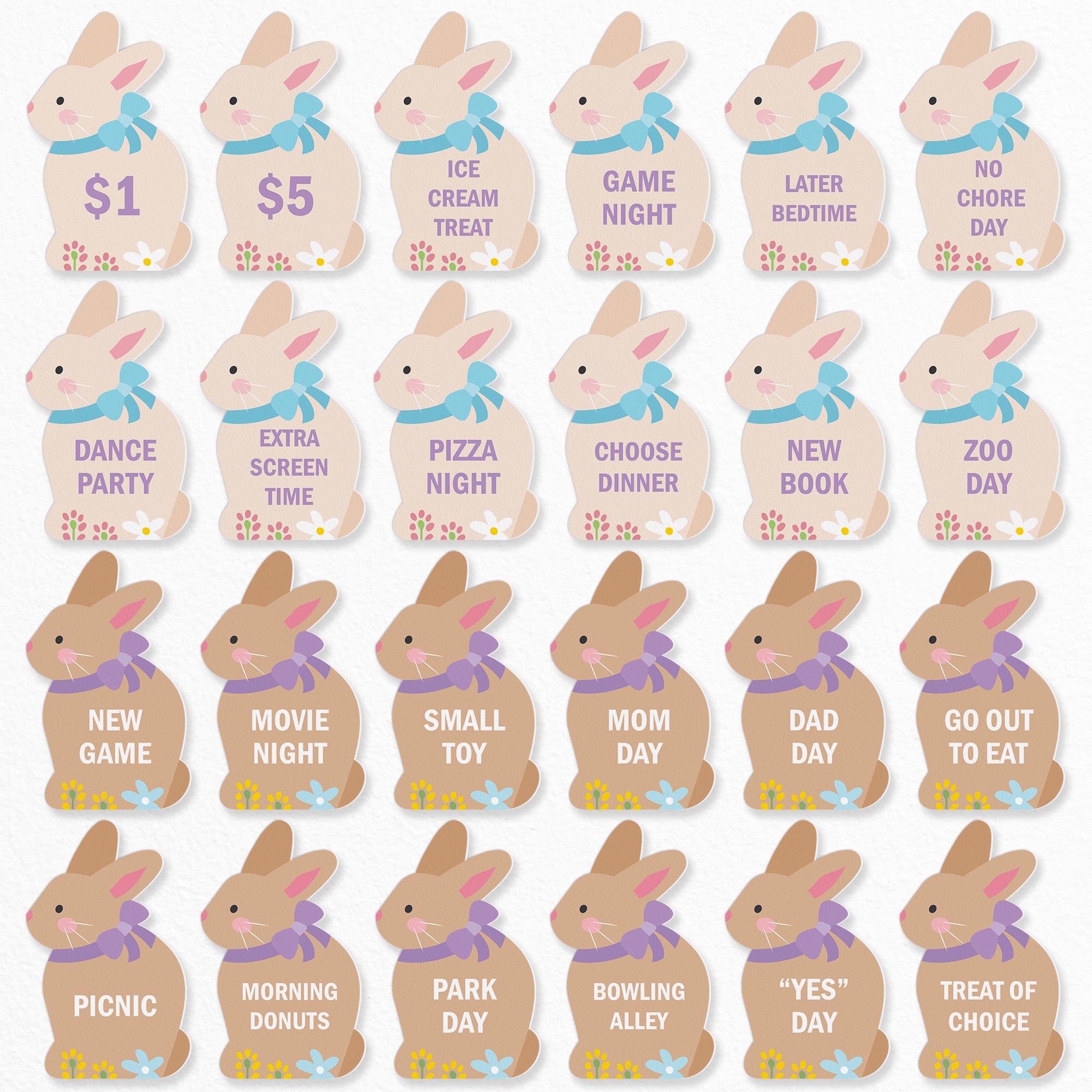 Spring Bunny Easter Egg Hunt Tokens - 24 Ct | BigDotOfHappiness.com ...