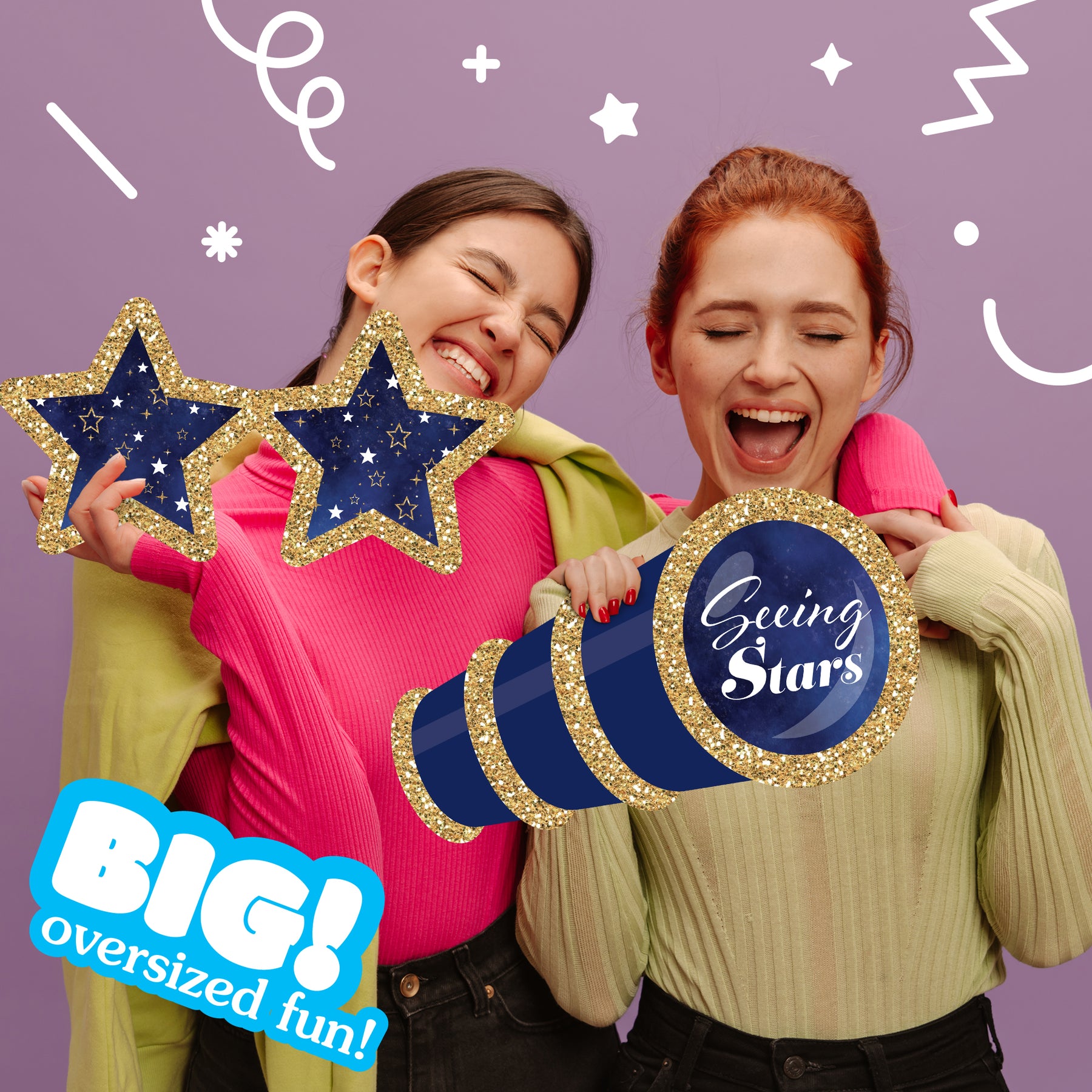 Custom Starry Skies - Telescope, Glasses and Crown Decorations - Gold ...