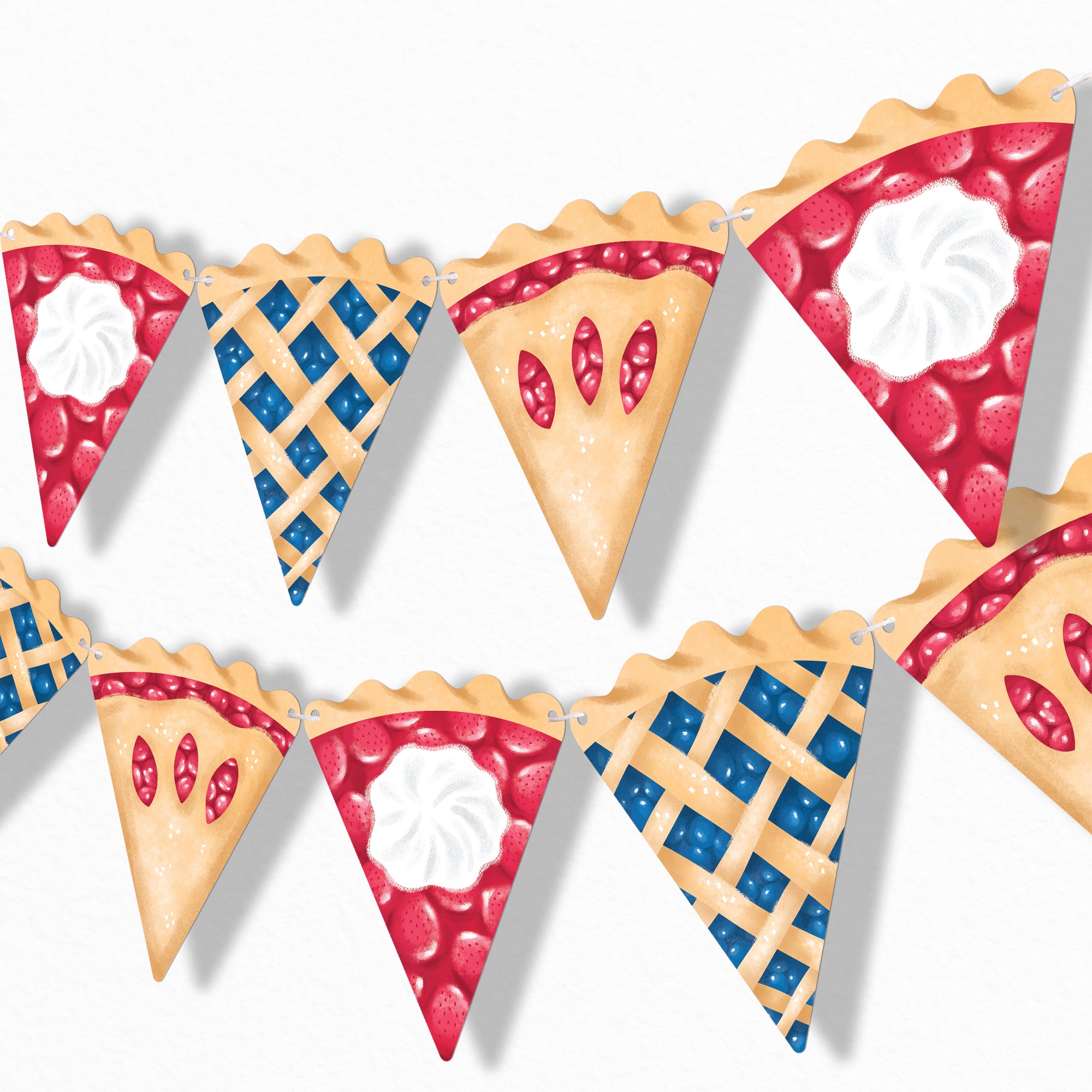 Summer Pies Garland Banner – Patriotic & Fruit-Themed Party Decoration ...