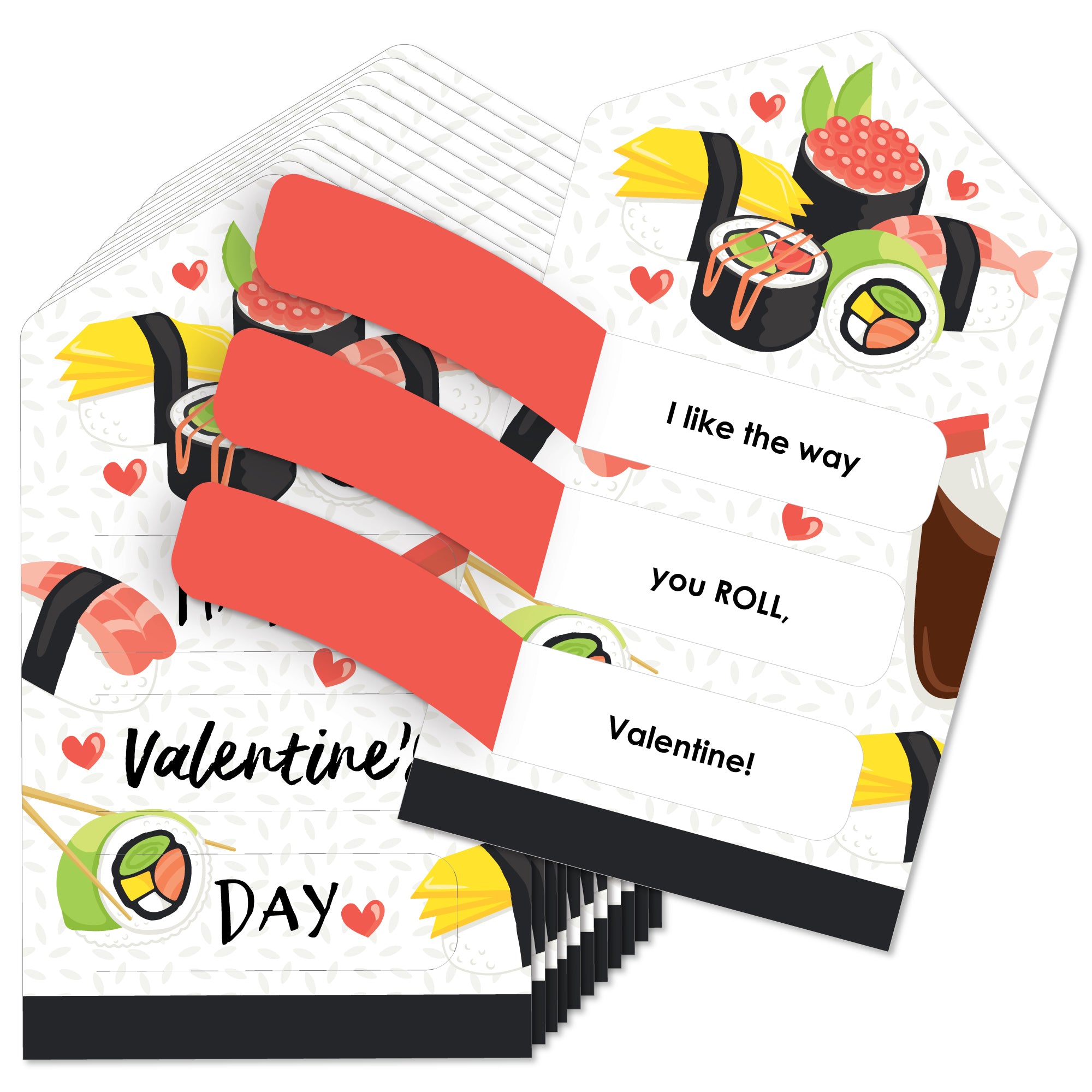 Let's Roll - Sushi - Cards for Kids - Happy Valentine’s Day Pull Tabs ...