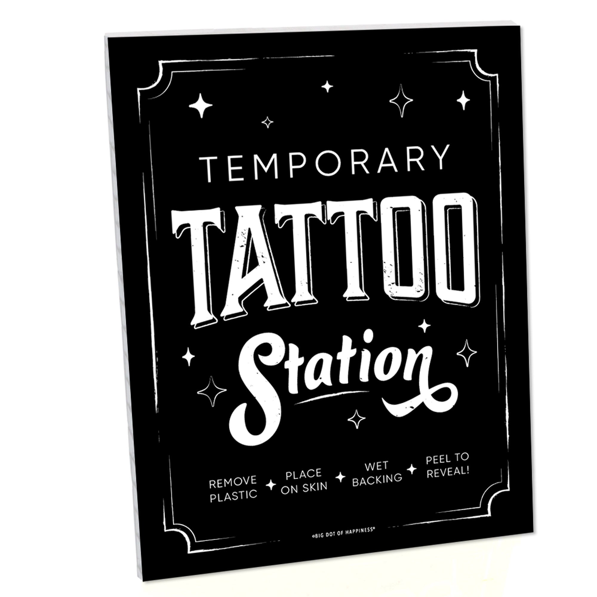 Temporary Tattoo Station Sign - Printed on Sturdy Plastic Material - 10 ...