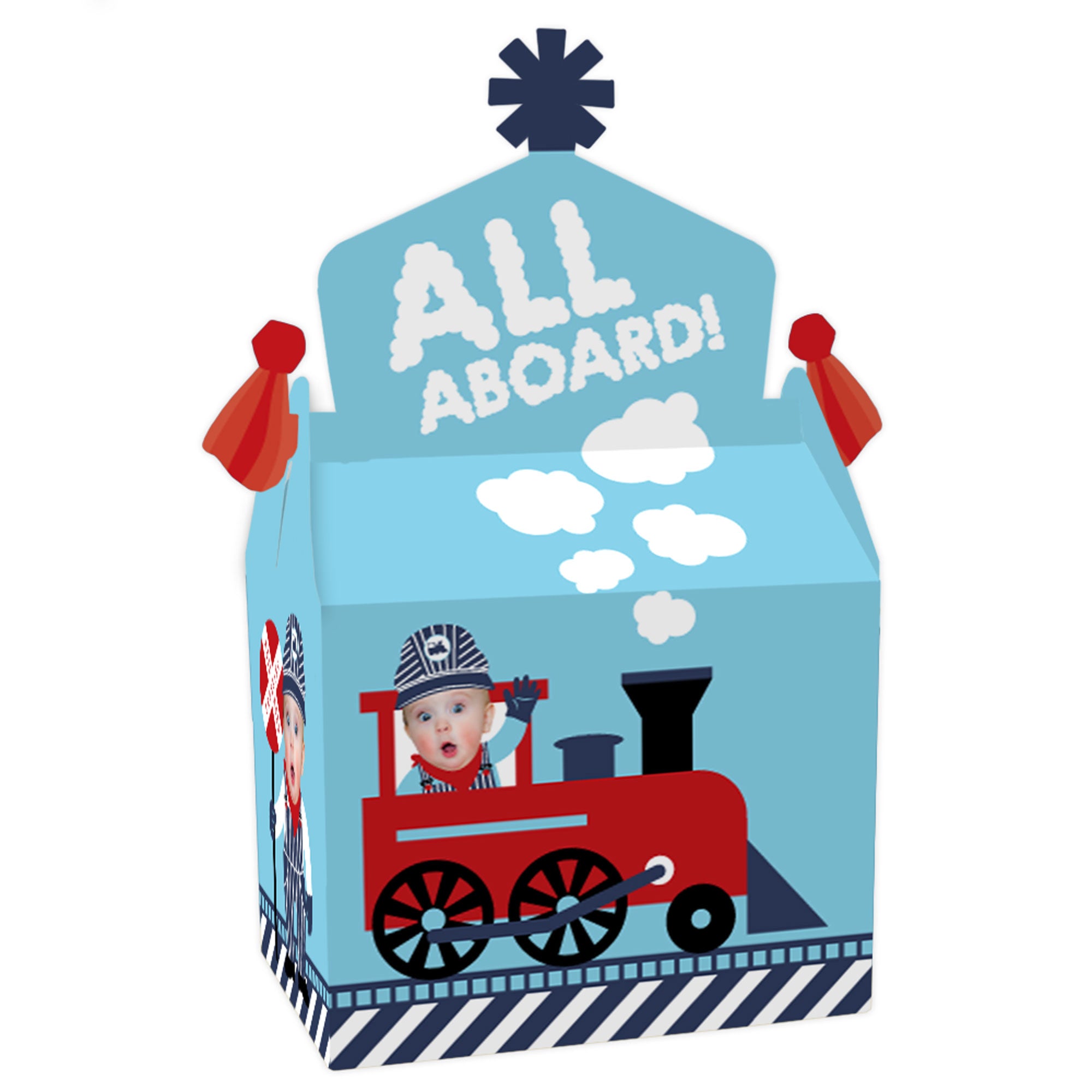 Custom Photo Railroad Party Crossing - Steam Train Birthday or Baby ...