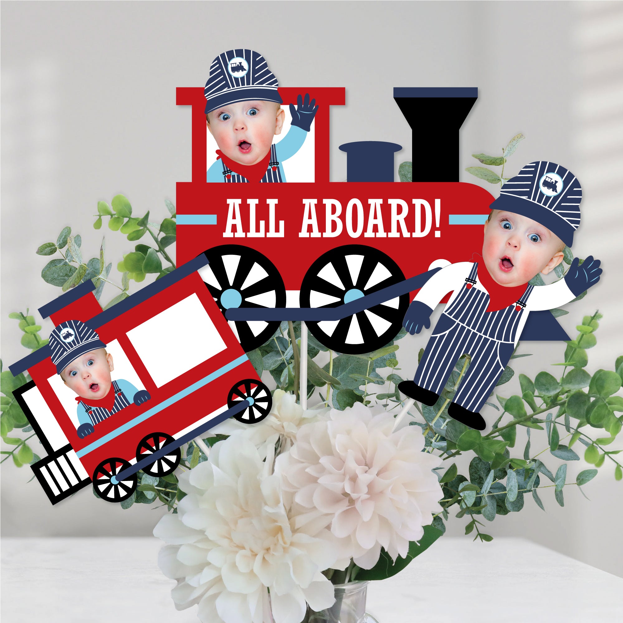 Custom Photo Railroad Party Crossing - Steam Train Birthday Party or ...