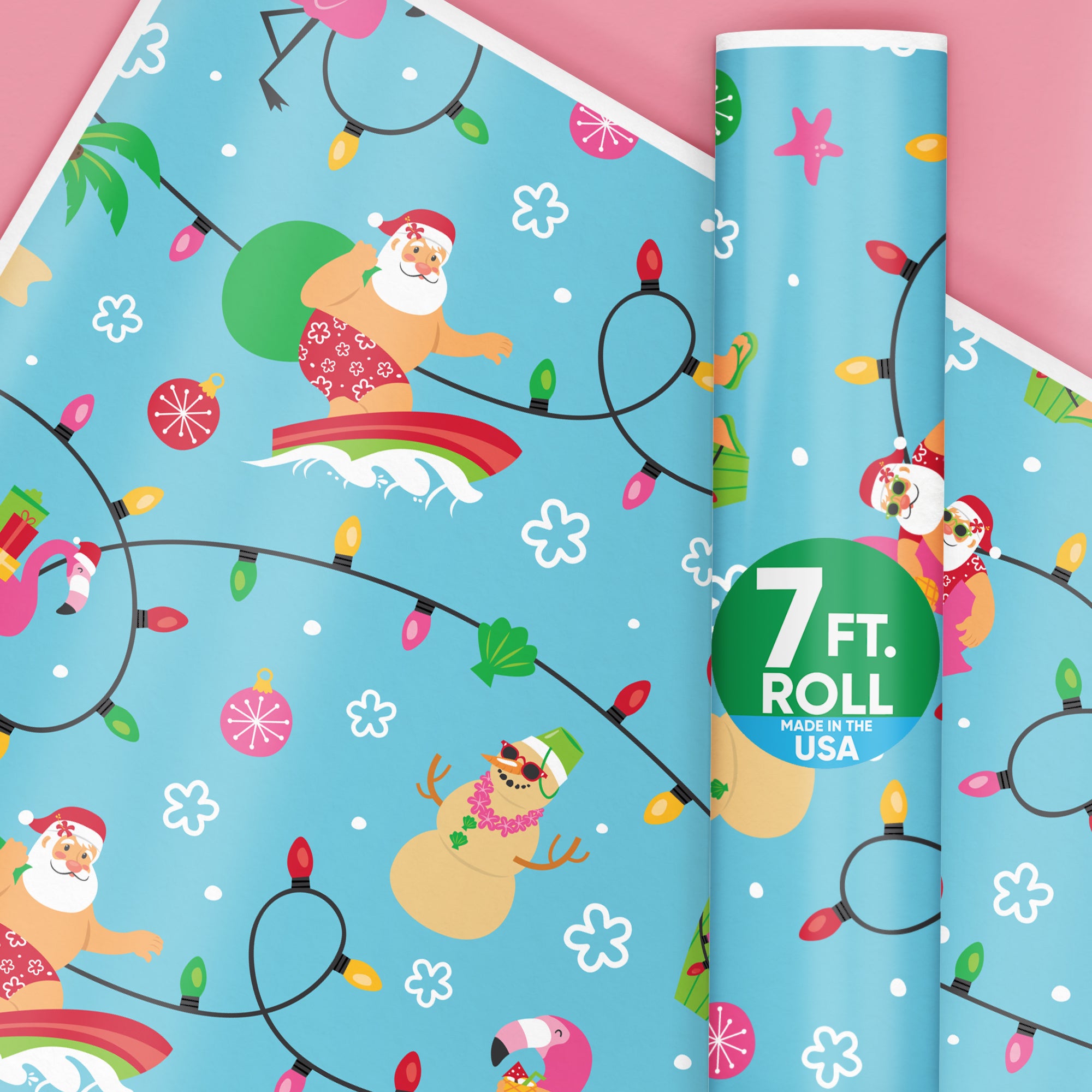 Tropical Christmas Wrapping Paper, Holiday Gift Wrapping Paper Roll ...