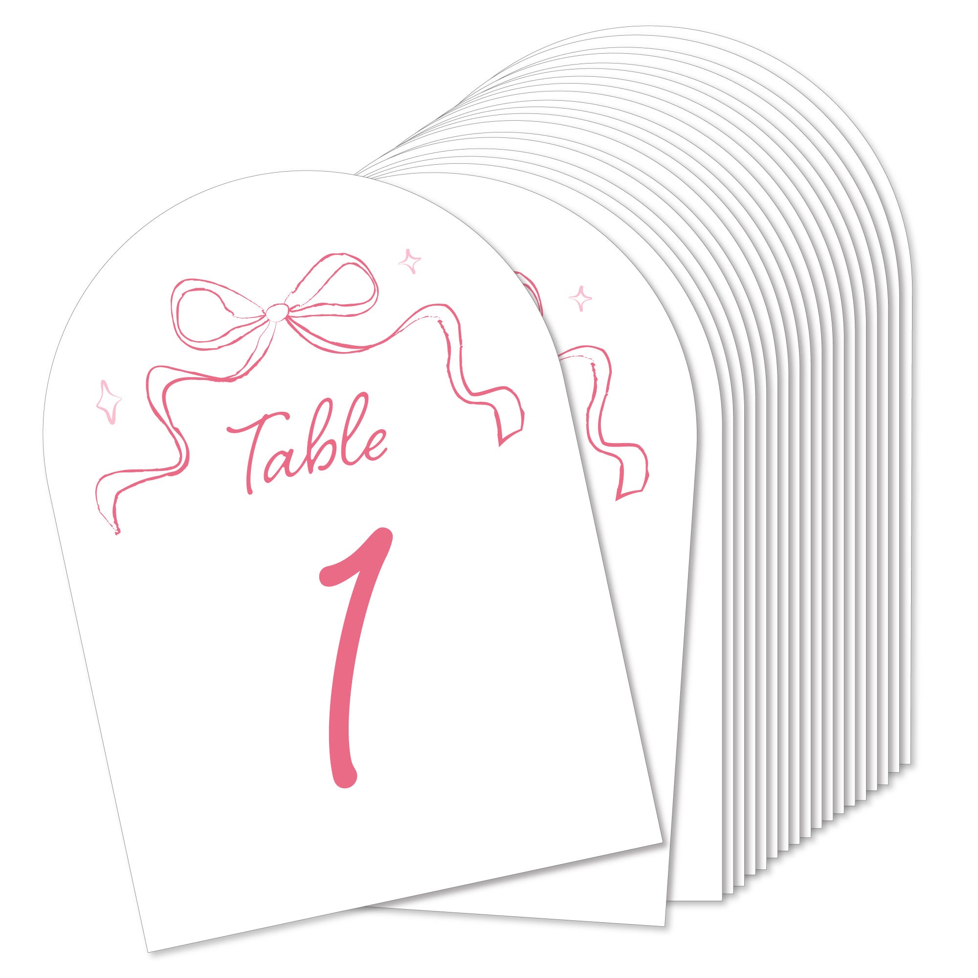 Tying the Knot Table Numbers – Pink Bow Wedding Decor ...