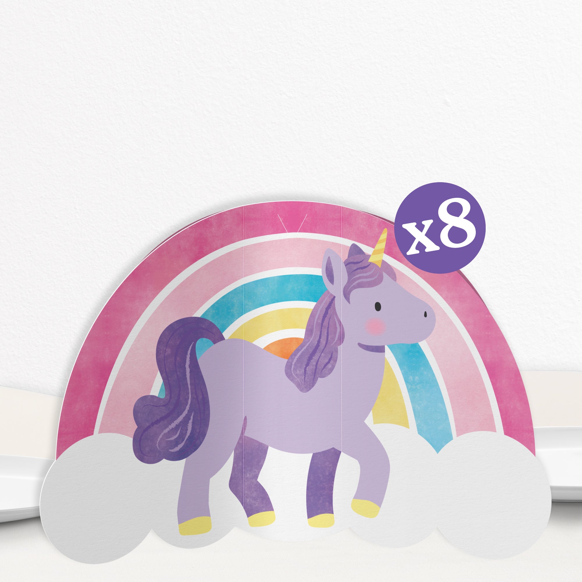 3D Unicorn Centerpiece Table Decorations – Set of 8 Rainbow Unicorn ...