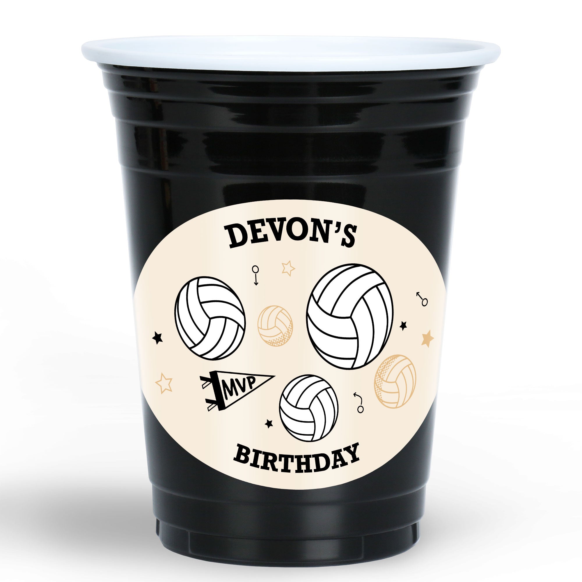 Custom Volleyball Cups, 16oz Disposable Drinkware Sports ...