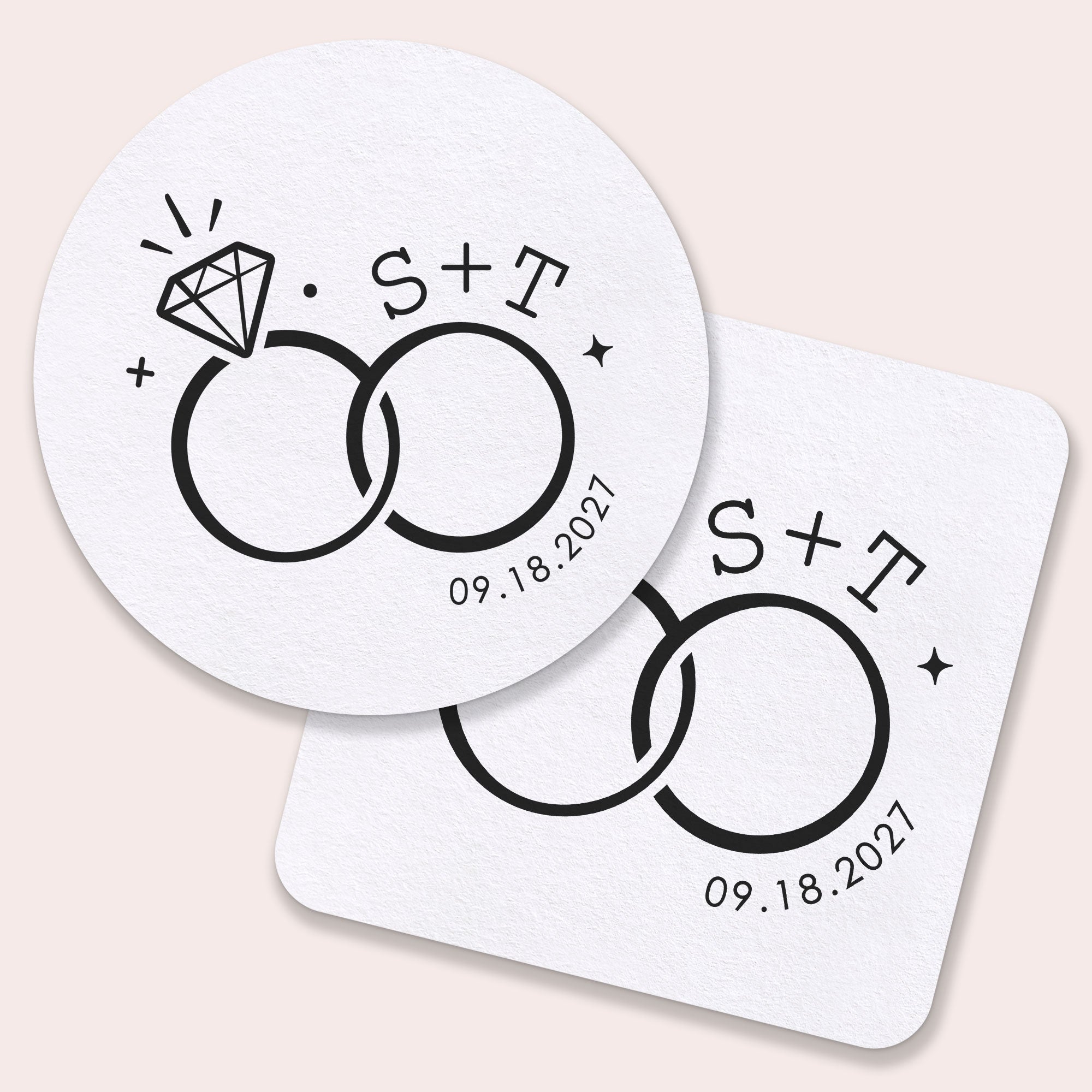 Personalized Wedding Reception Drink Coasters, 4-Inch Disposable ...