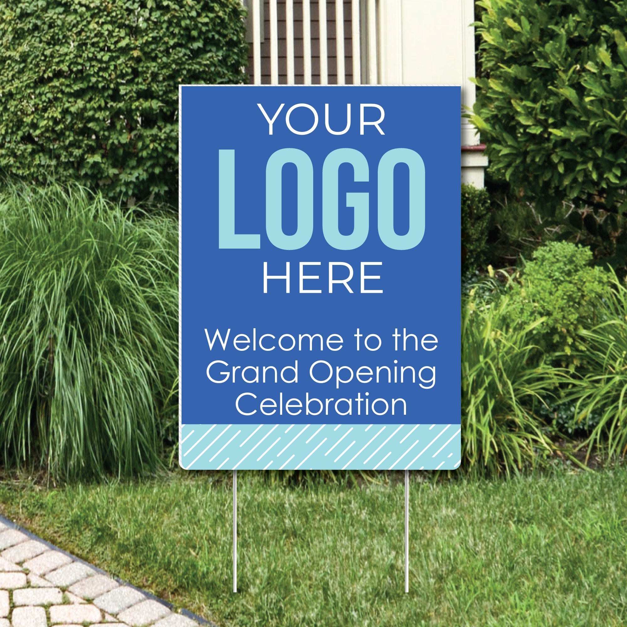 Custom Logo Welcome Yard Sign - Personalized Branded Business Party ...