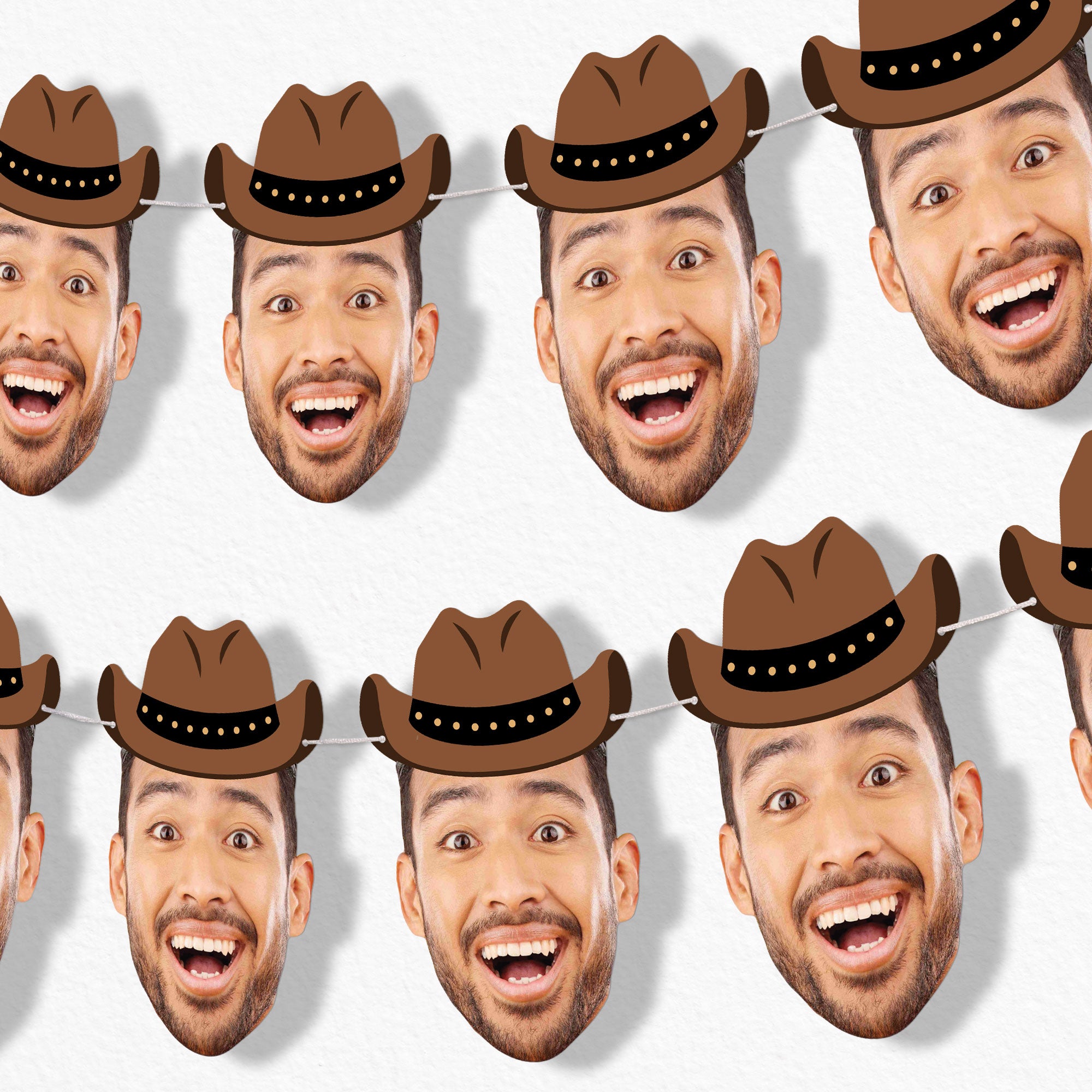 Custom Western Hoedown Face Cut Out Garland Banner Party Decoration ...
