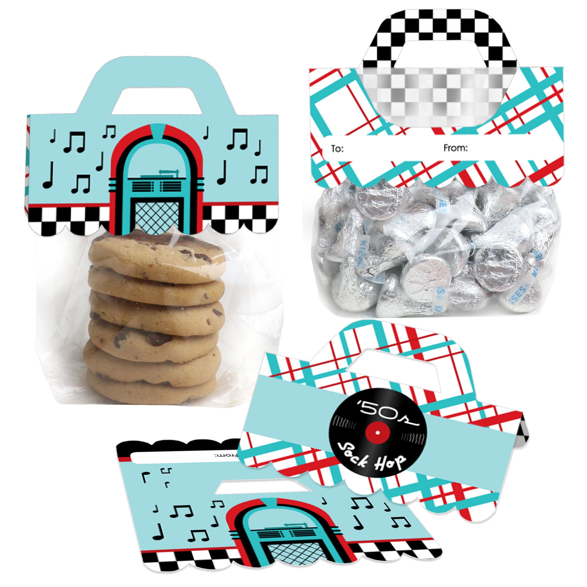 50’s Sock Hop - DIY 1950s Rock N Roll Party Clear Goodie Favor Bag ...
