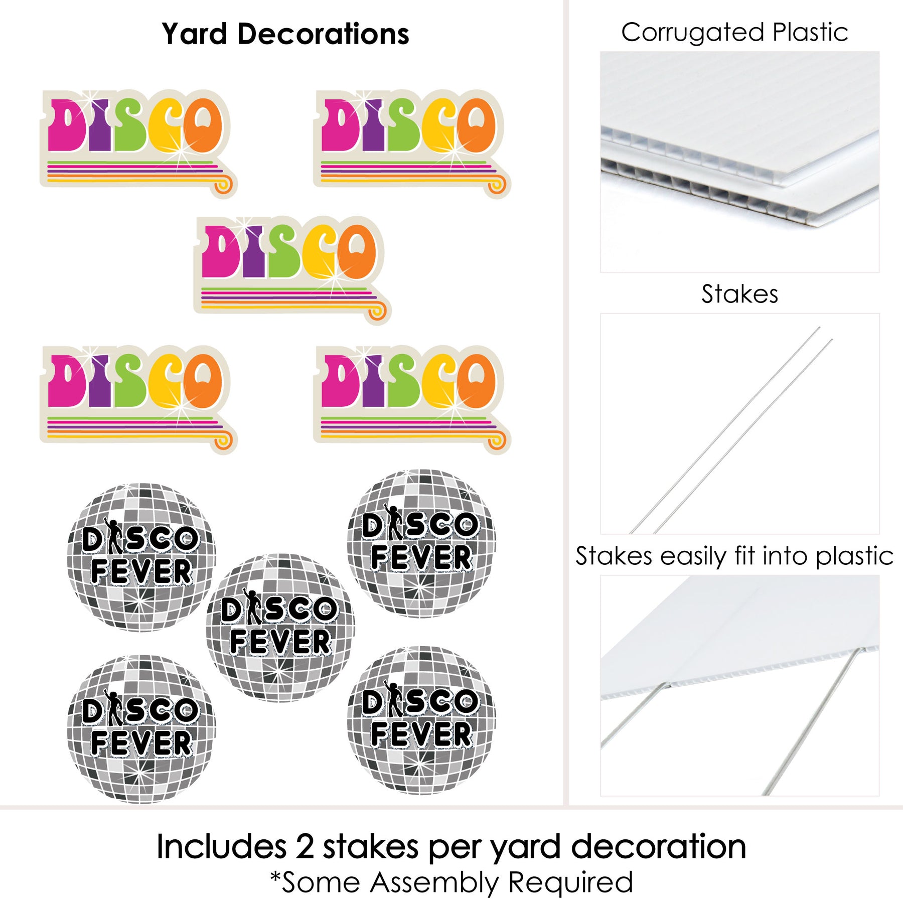 70's Disco - 1970s Lawn Decorations - Outdoor Yard Art Decorations - 10 ...