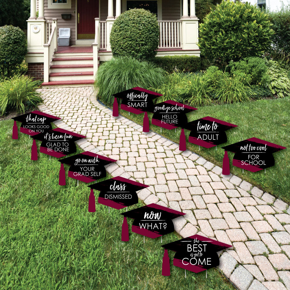 Maroon Grad - Best is Yet to Come - Grad Cap Lawn Decorations - Outdoor ...