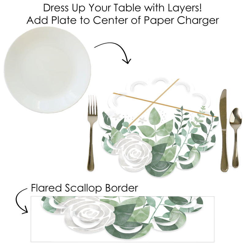 Boho Botanical - Greenery Party Round Table Decorations - Paper ...