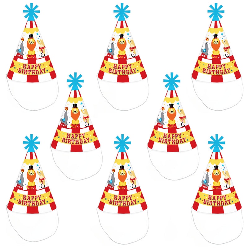 Carnival - Step Right Up Circus - Cone Happy Birthday Party Hats for ...