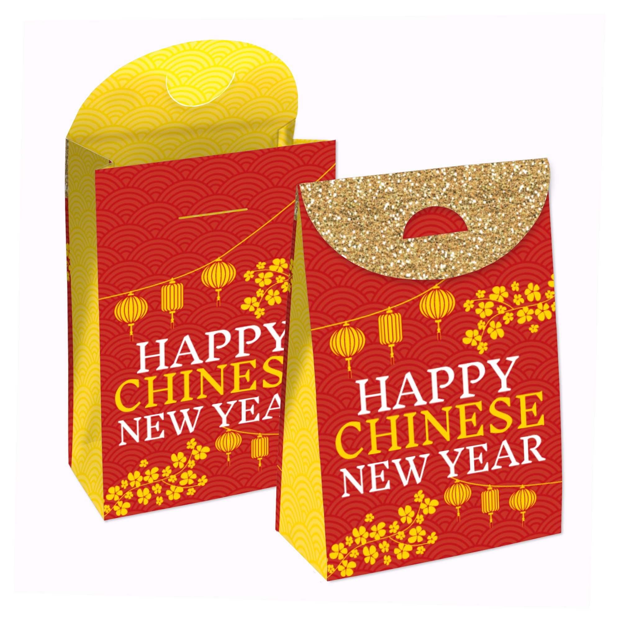 Chinese New Year - Lunar New Year Gift Favor Bags - Party Goodie Boxes ...