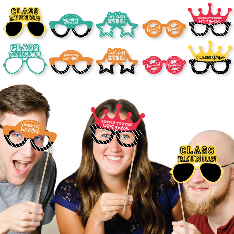 Class Reunion Glasses - Paper Card Stock School Reunion Party Photo ...