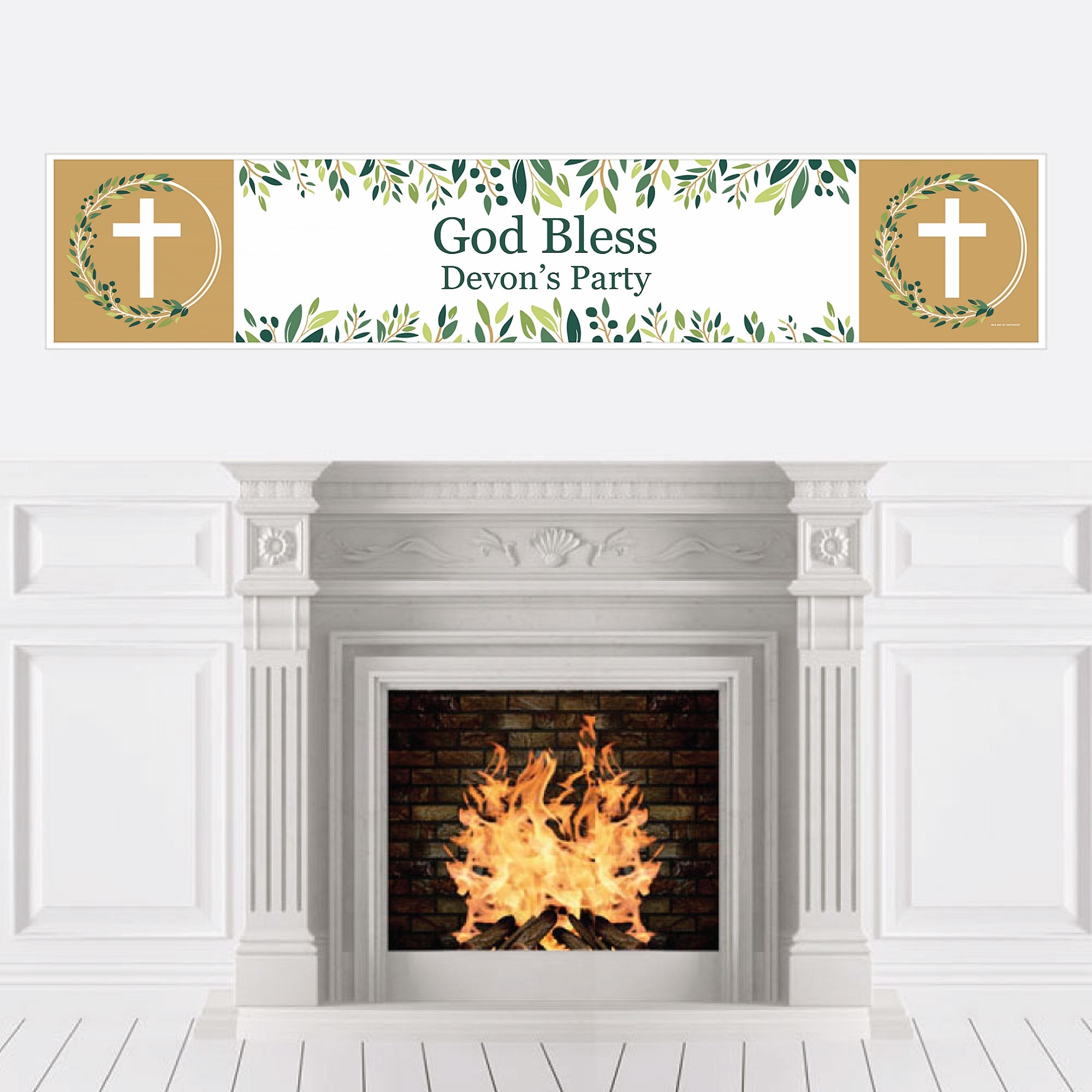 Personalized Elegant Cross - Custom Religious Party Decorations Party ...