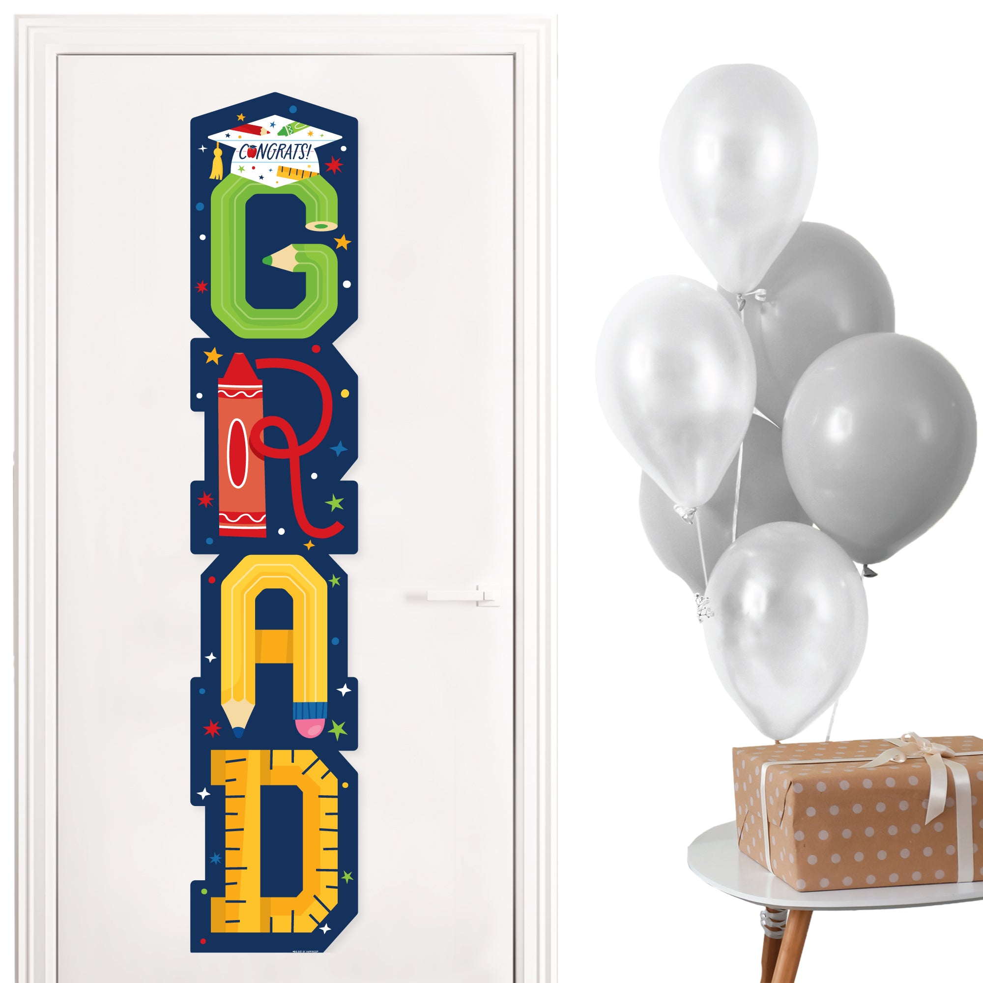 Elementary Grad - Kids Graduation Party Vertical Decoration - Shaped ...