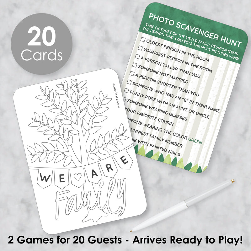 Family Tree Reunion - 2-in-1 Family Gathering Party Cards - Activity ...