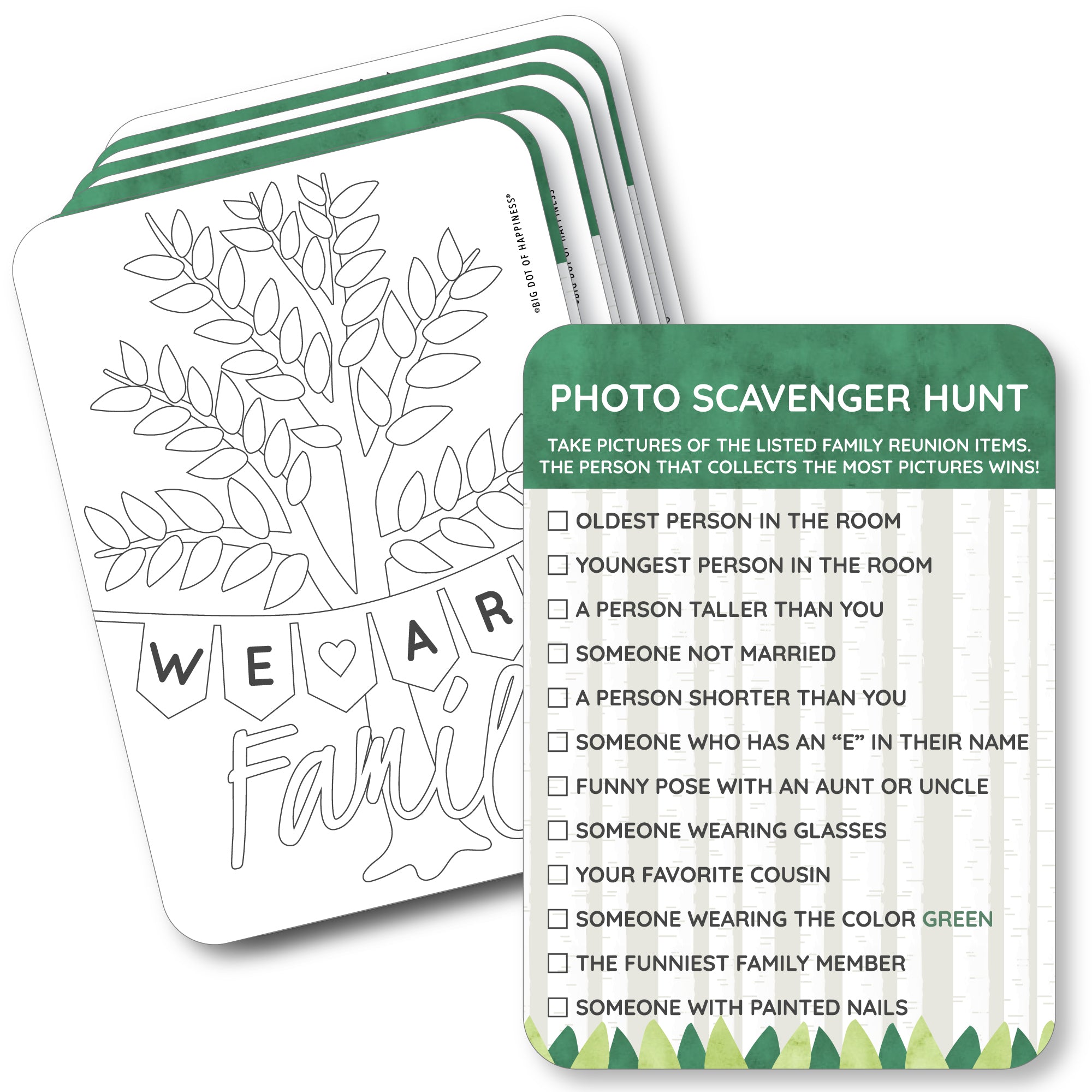 Family Tree Reunion - 2-in-1 Family Gathering Party Cards - Activity ...