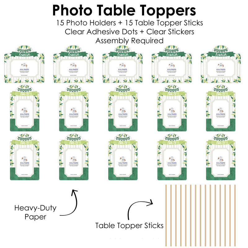 Family Tree Reunion - Family Gathering Party Picture Centerpiece Sticks ...