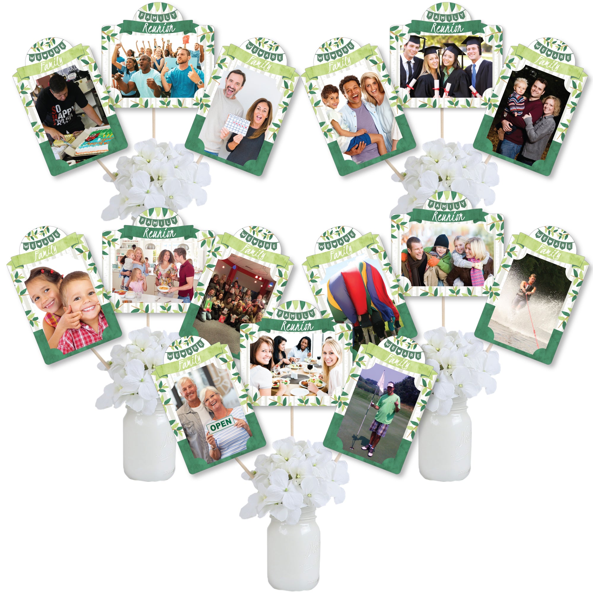 Family Tree Reunion - Family Gathering Party Picture Centerpiece Sticks ...