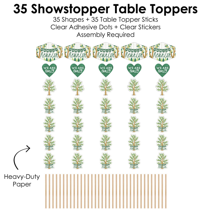 Family Tree Reunion - Family Gathering Party Centerpiece Sticks ...